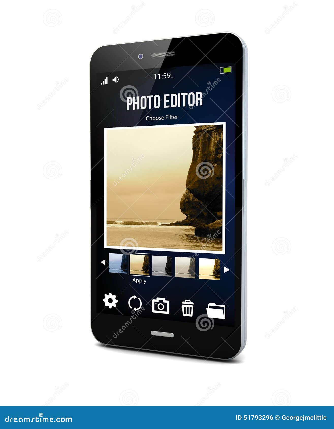 Photo Editor App on a Smartphone Stock Illustration - Illustration of ...