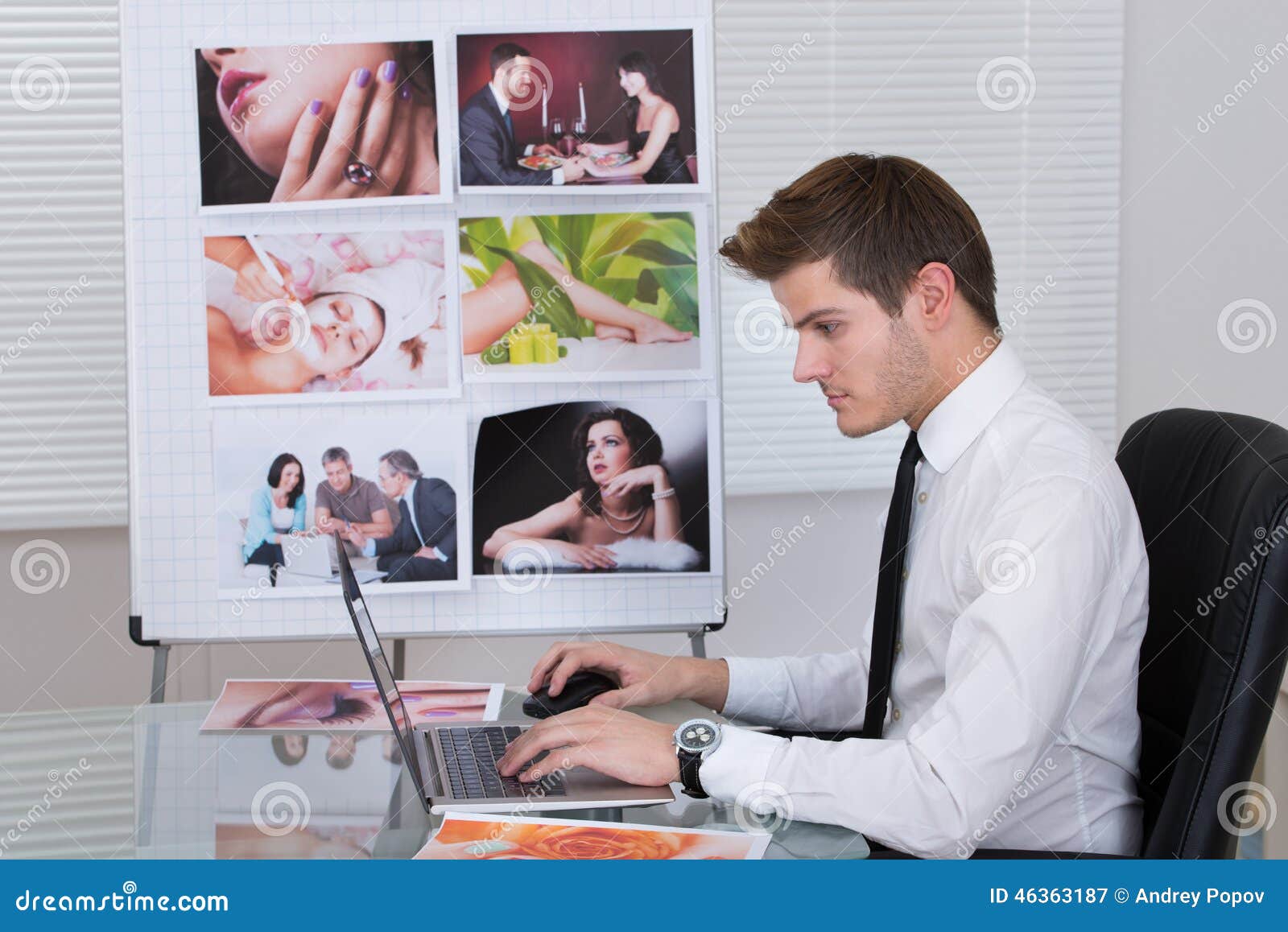 Photo Editor Using Laptop at Desk Stock Image - Image of creative ...
