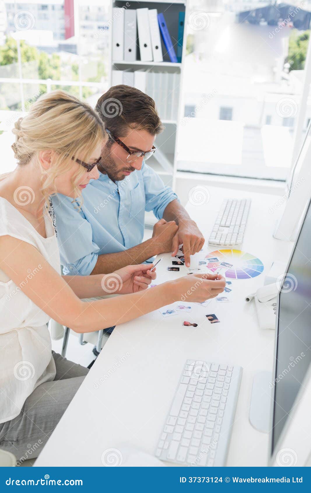 Photo Editors Working on Computers Stock Photo - Image of people, adult ...