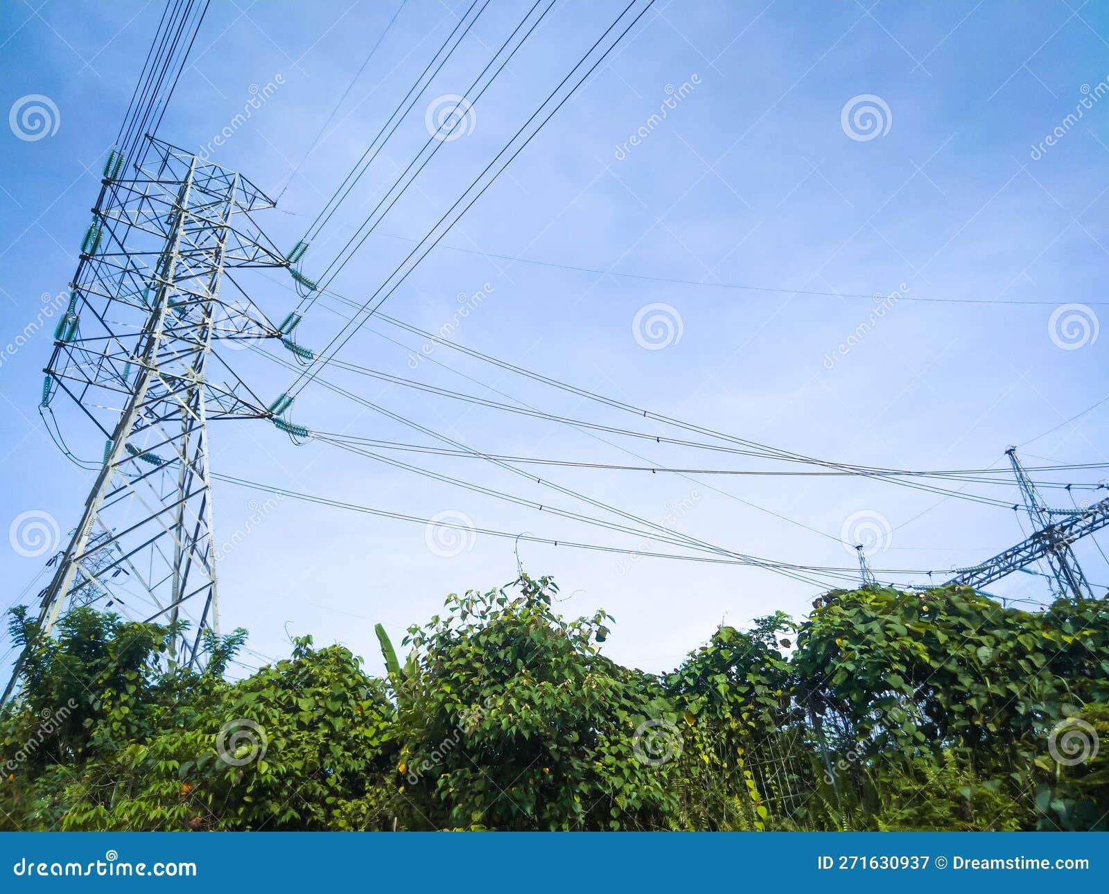 A Photo of an Electric Pole in Sunny Weather Stock Image - Image of ...