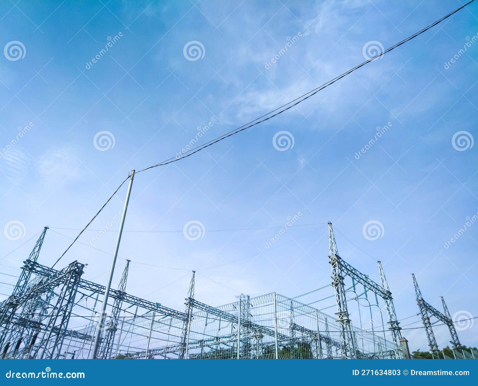 A Photo of an Electric Pole in Sunny Weather 5 Stock Image - Image of ...