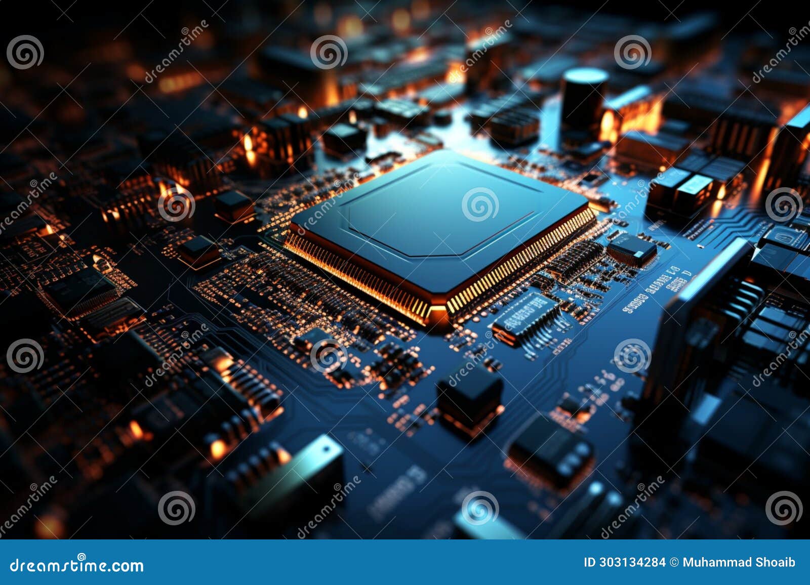 Photo Electronic Marvel Computer Chip with Processor, Transistors ...
