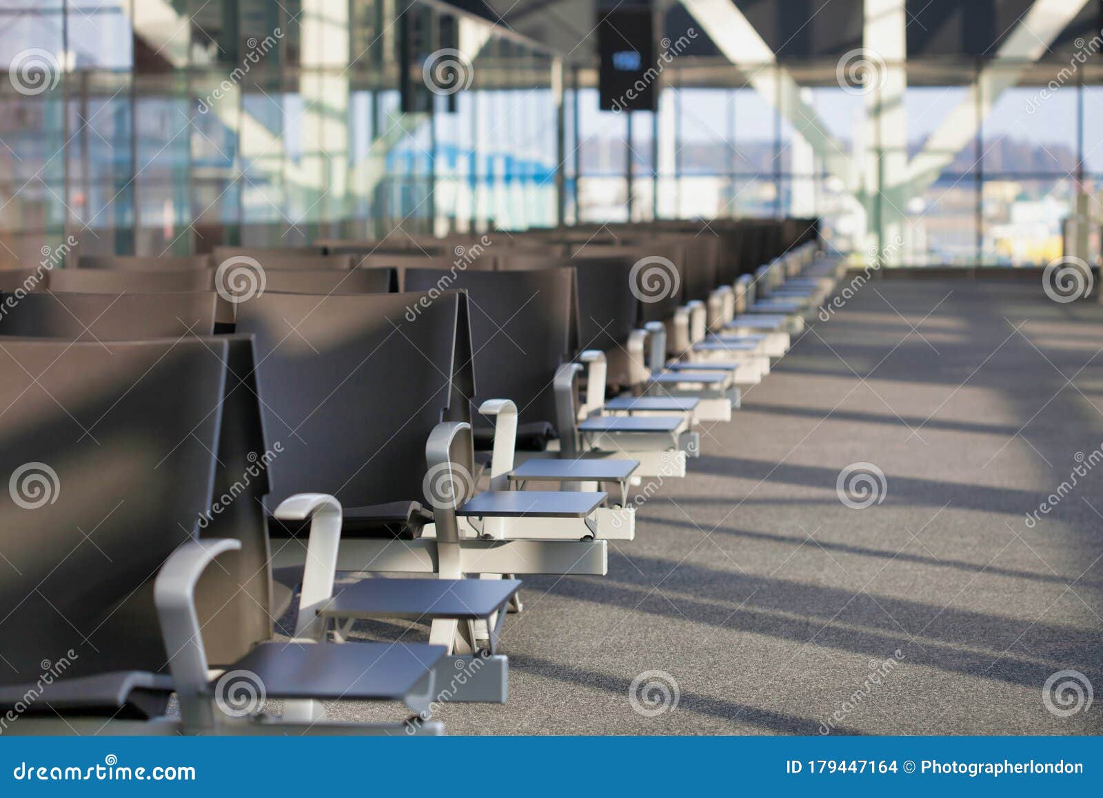 Photo of Empty Boarding Gate in Airport Stock Photo - Image of window ...
