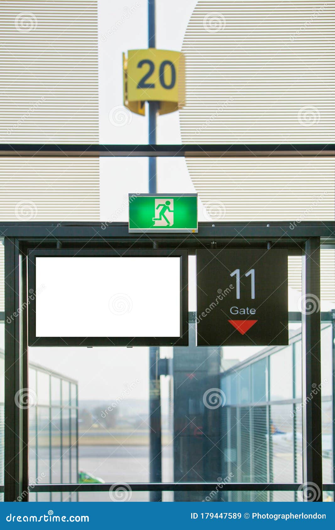 Photo of Empty Boarding Gate 11 in Airport Stock Image - Image of empty ...