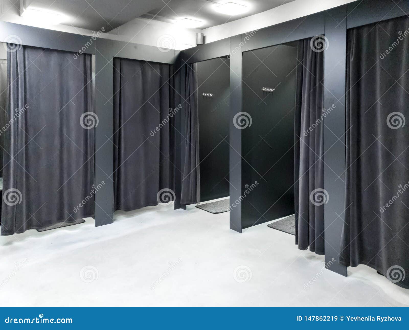 Image of Empty Dressing Room in Clothes Store Stock Image - Image of ...