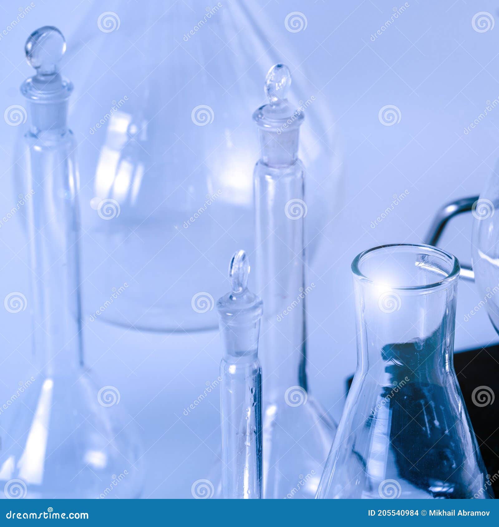 Empty Flasks. Laboratory Analysis Equipment Stock Photo - Image of ...