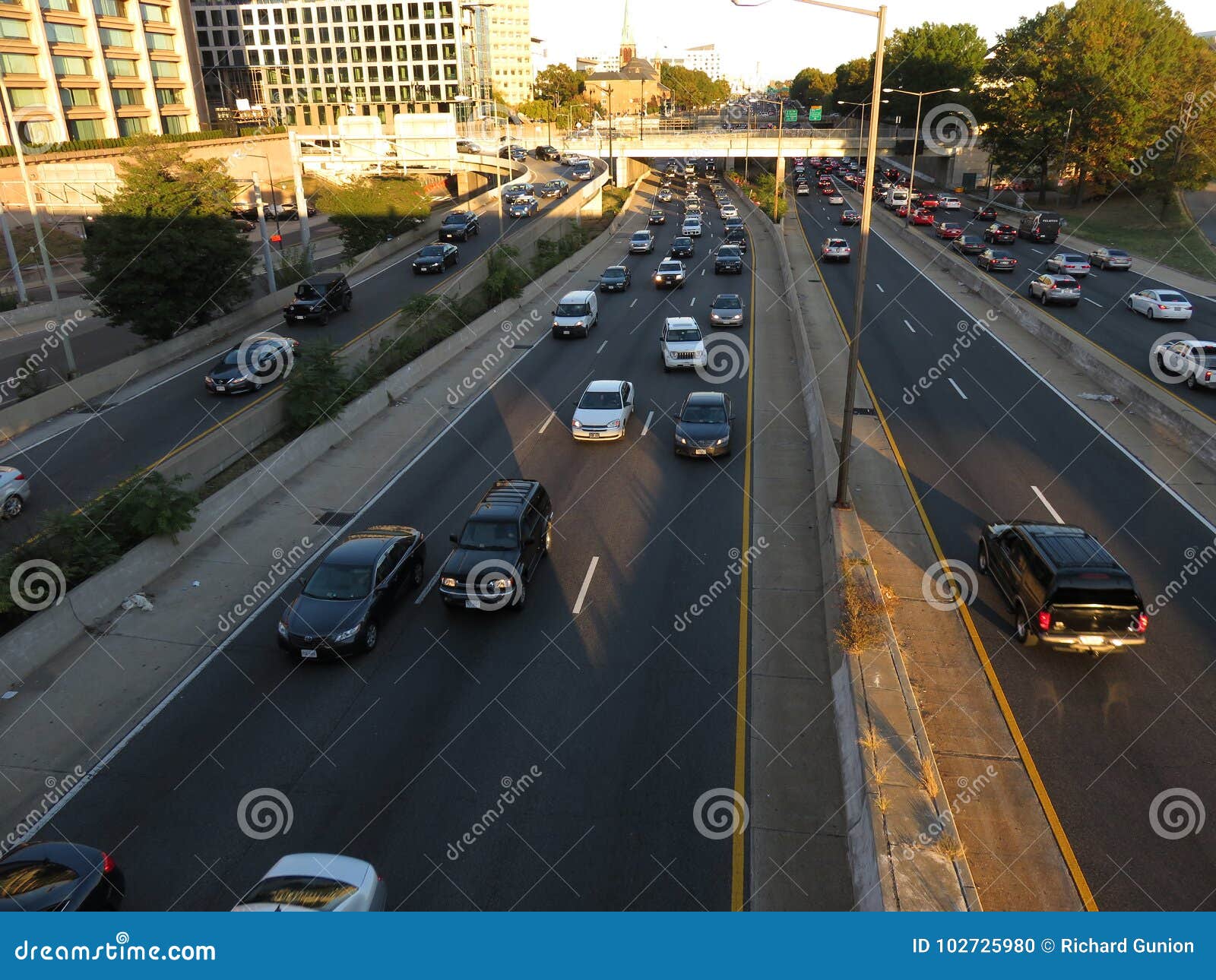 Evening Rush Hour on the Southwest Freeway Editorial Image - Image of ...