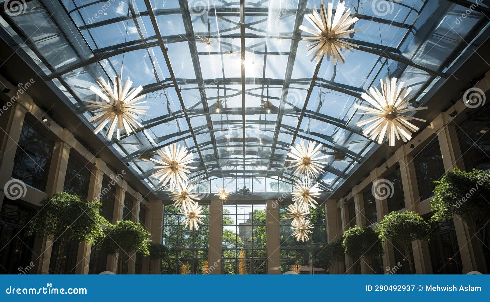 A Photo of an Event Venue Atrium with Glass Ceiling Stock Illustration ...