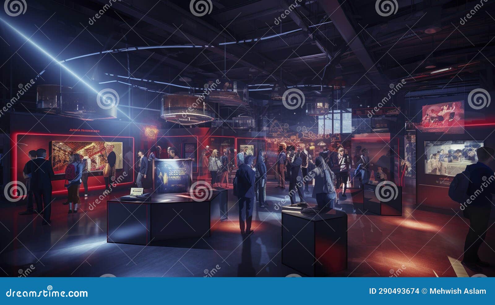 A Photo of an Event Venue Exhibition Space with Interactive Displays ...
