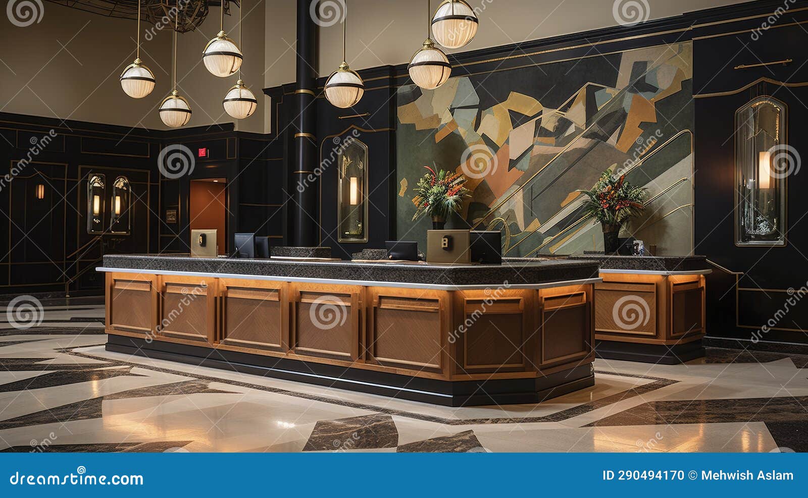 A Photo of an Event Venue Reception Area with Check - in Desk Stock ...