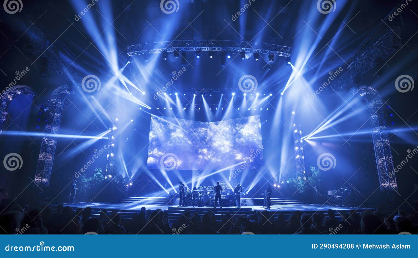 A Photo of an Event Venue Stage with Lighting Effects Stock ...