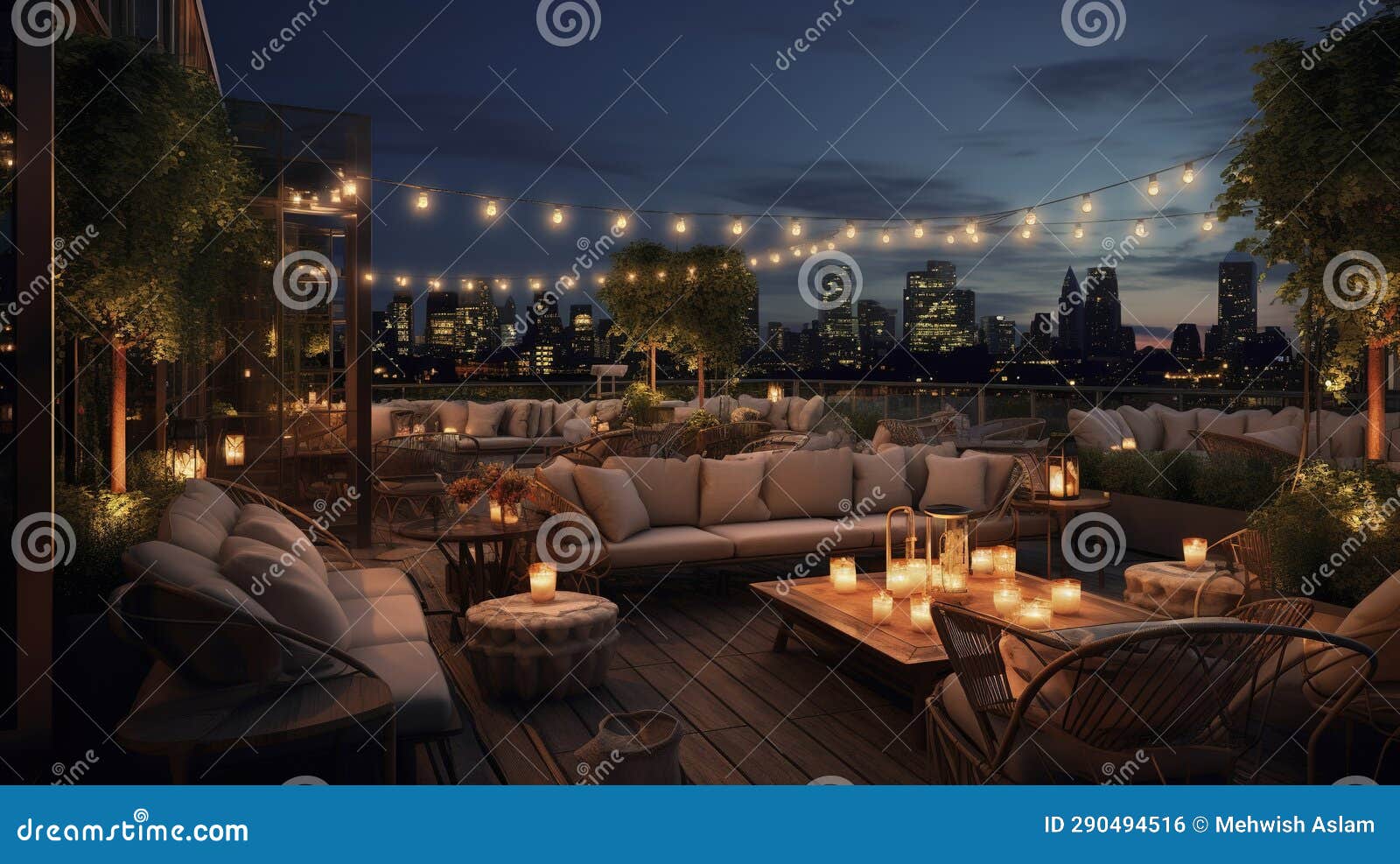 A Photo of an Event Venue Terrace with Lounge Seating Stock Photo ...