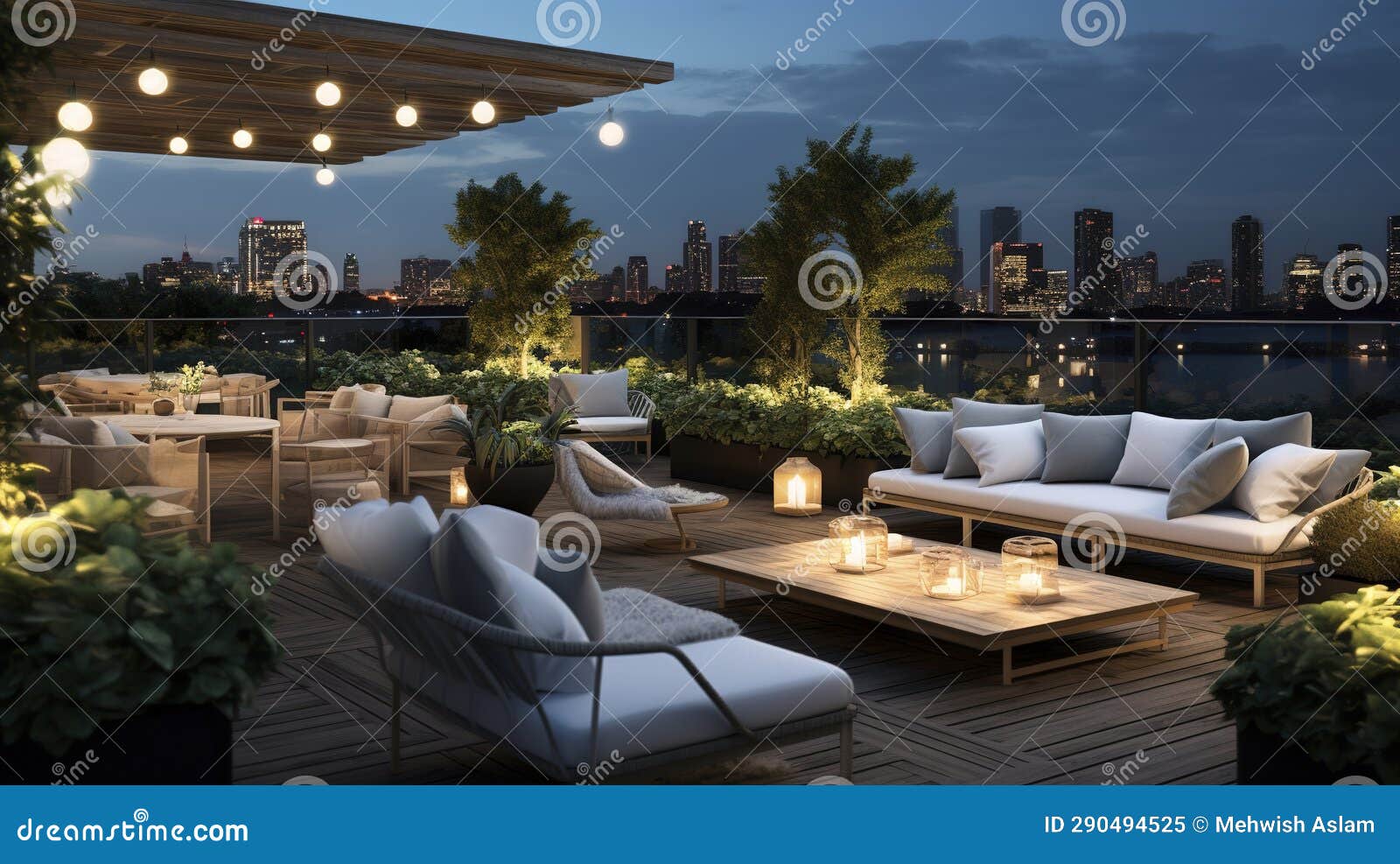A Photo of an Event Venue Terrace with Lounge Seating Stock Image ...