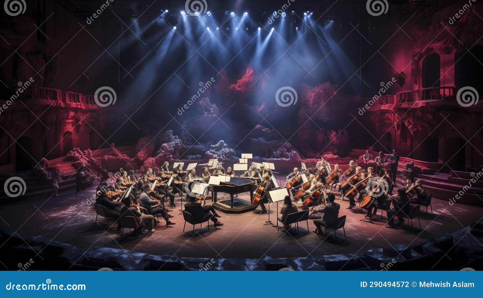 A Photo of an Event Venue Theater with Orchestra Pit Stock Illustration ...