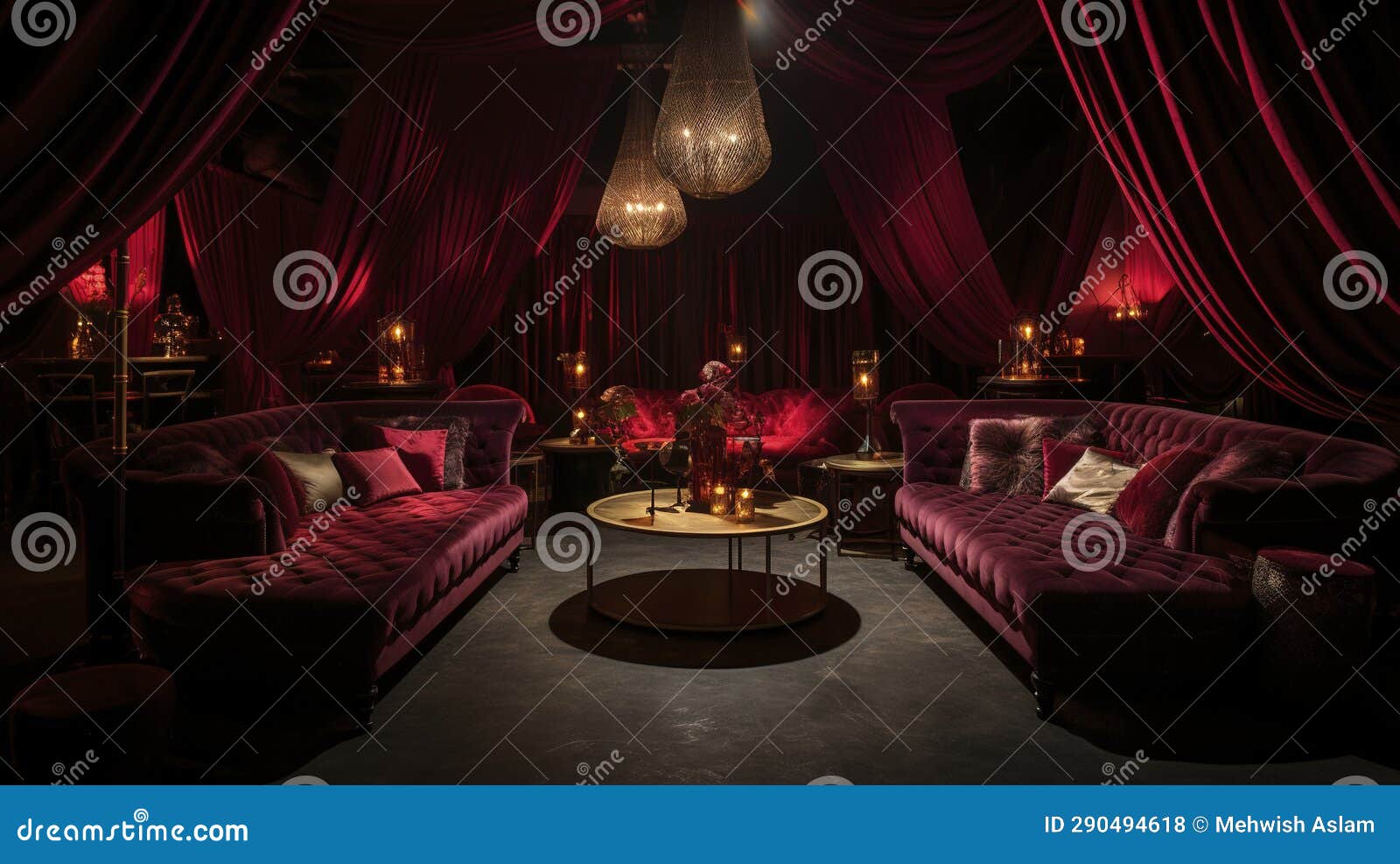 A Photo of an Event Venue VIP Area with Private Seating Stock ...