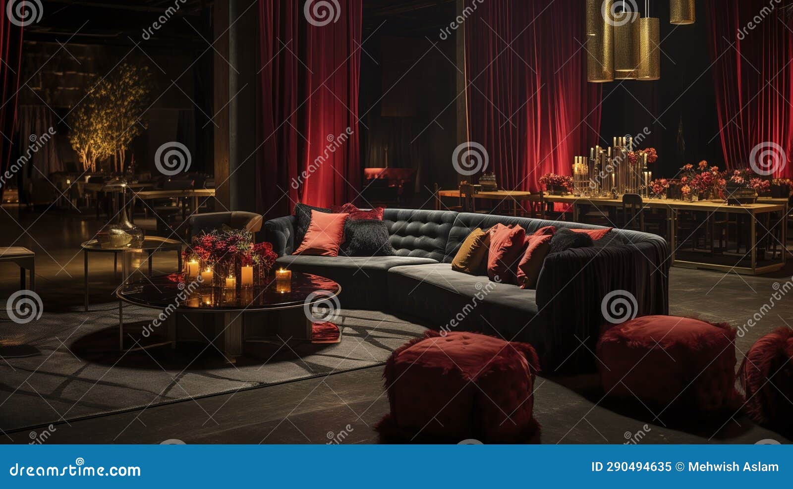 A Photo of an Event Venue VIP Area with Private Seating Stock Image ...