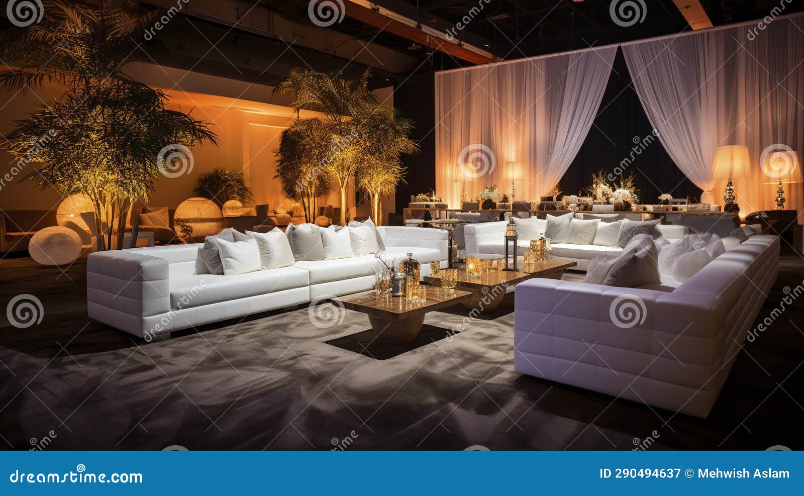 A Photo of an Event Venue VIP Area with Private Seating Stock Image ...
