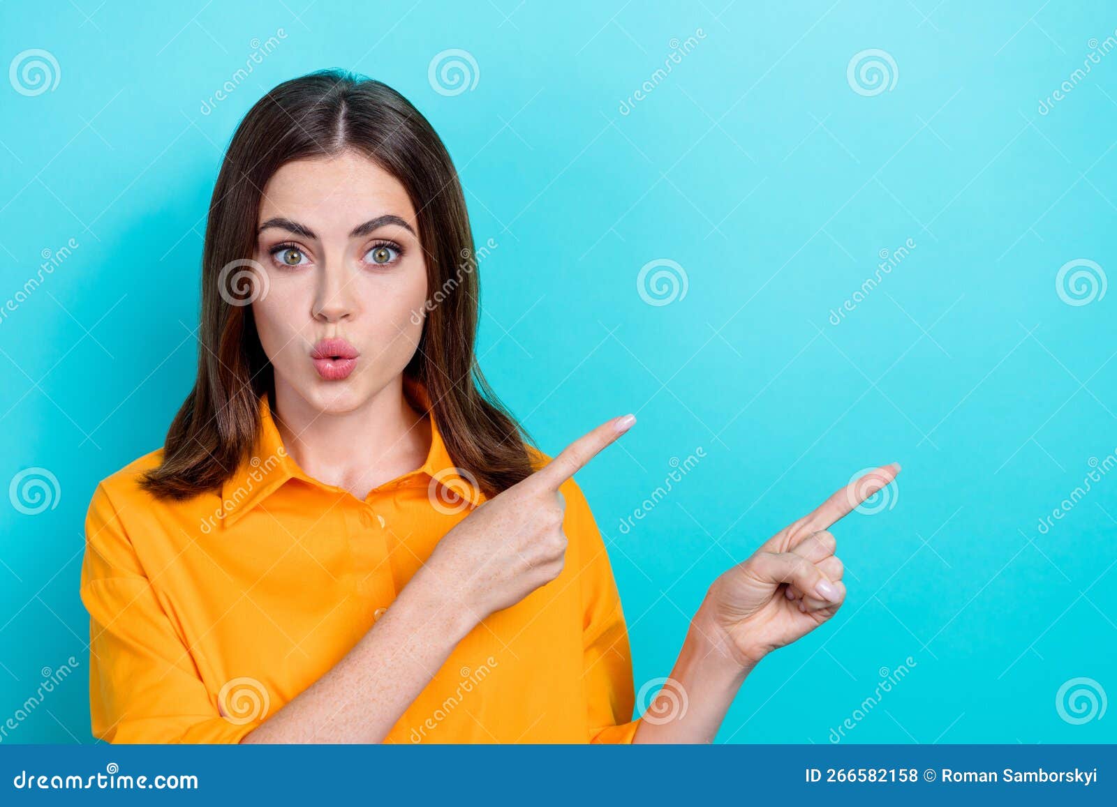 Photo Of Excited Impressed Nice Woman With Straight Hairdo Wear Yellow