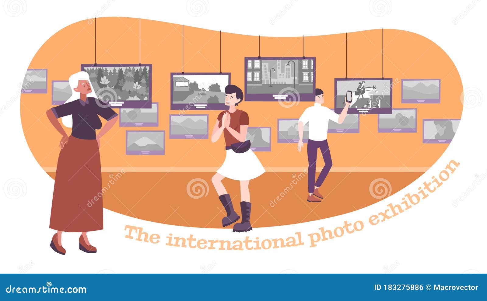 Photo In The Exhibition Hall Cartoon Vector | CartoonDealer.com #38523047