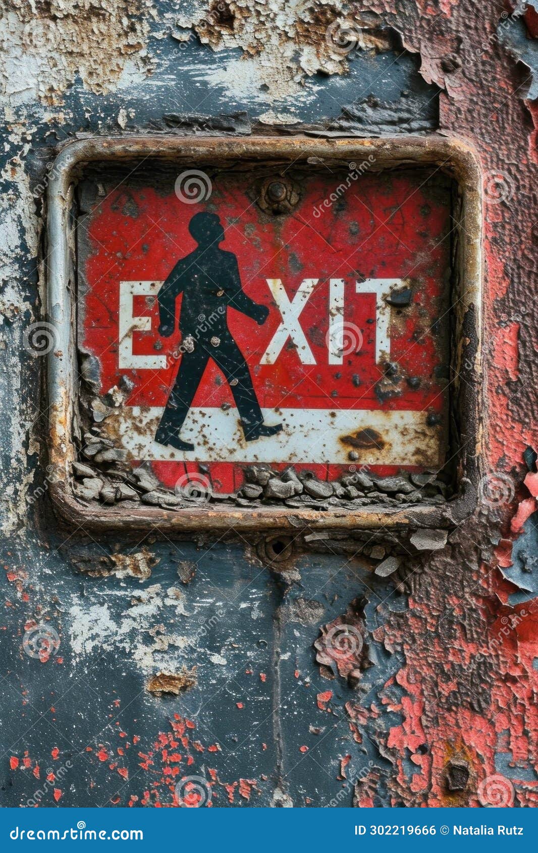 Photo Exit Sign with Running Man Stock Illustration - Illustration of ...