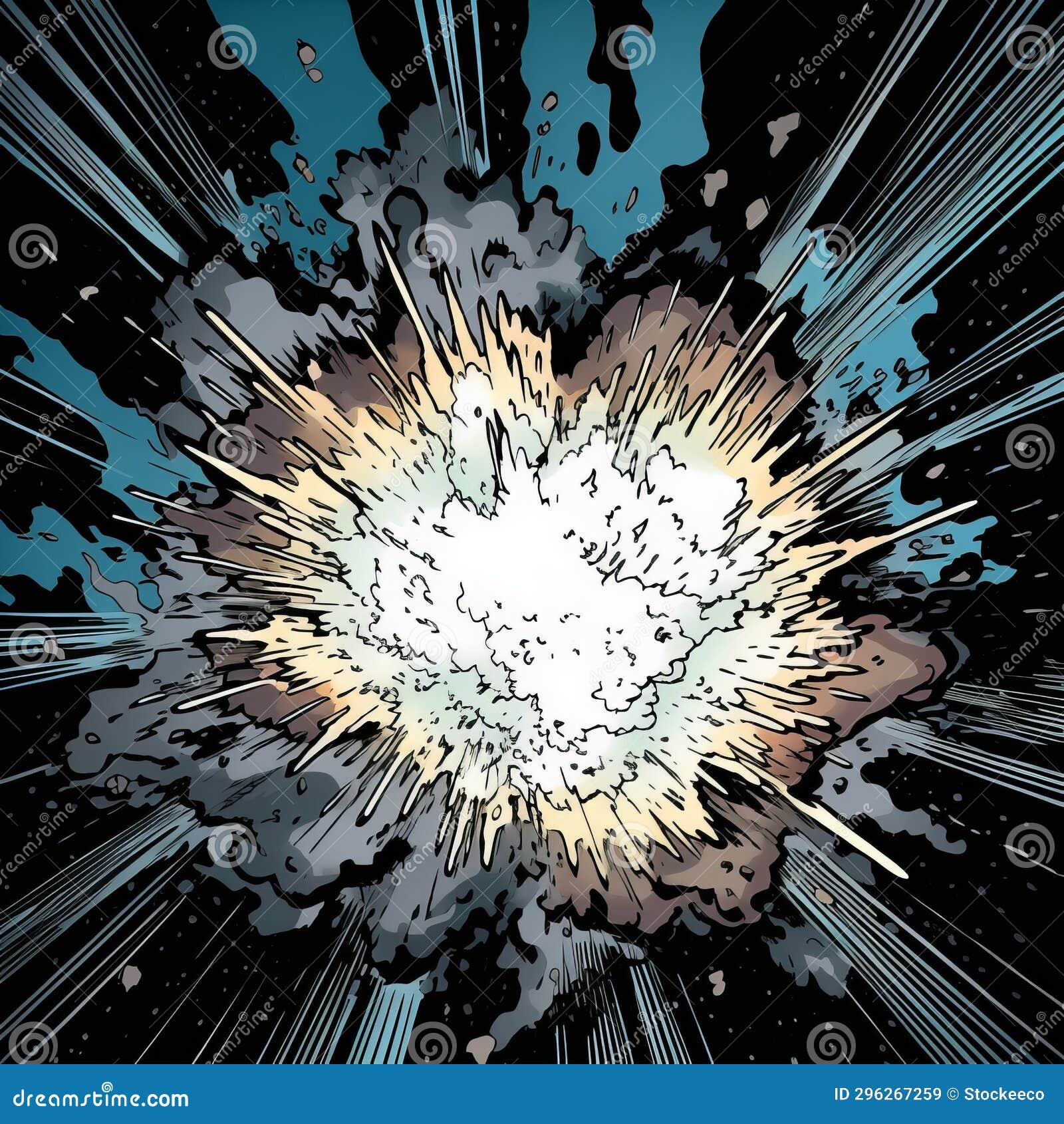 Retro Comic Book Style Supernova Explosion Stock Illustration ...