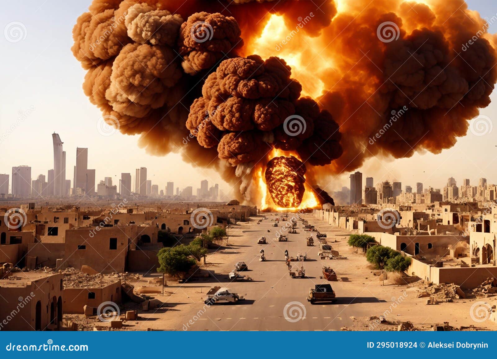 Photo of an Explosion at the Middle East Stock Photo - Image of east ...