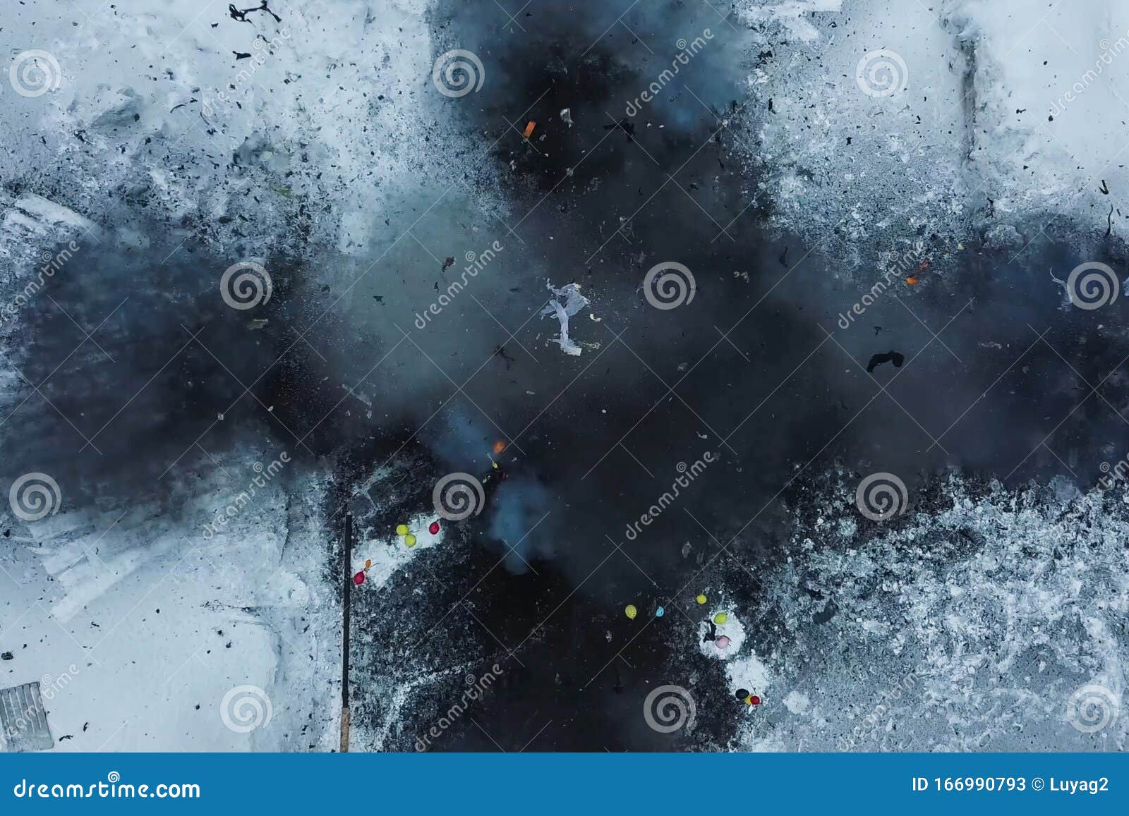 Photo of Explosion. Industrial Controlled Explosion. Imploding Works ...