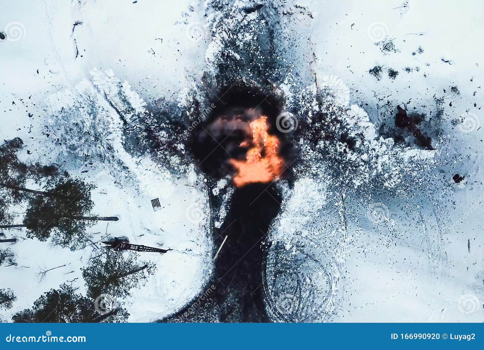 Photo of Explosion. Industrial Controlled Explosion. Imploding Works ...