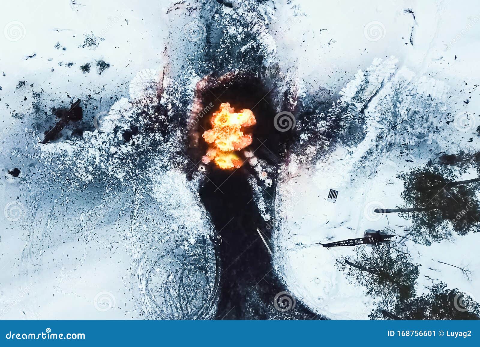 Photo of Explosion. Industrial Controlled Explosion. Imploding W Stock ...