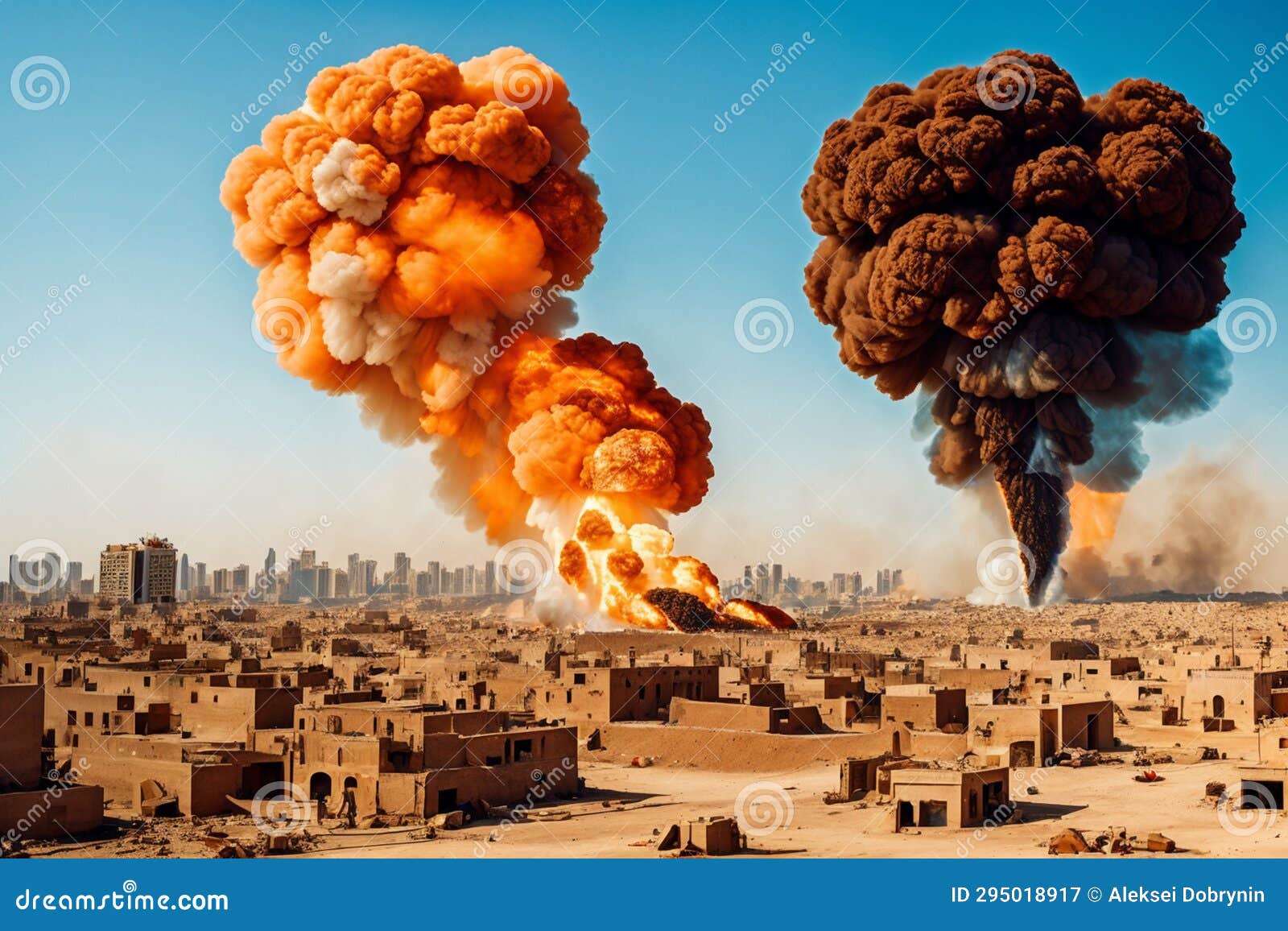 Photo of an Explosion at the Middle East Stock Image - Image of ...
