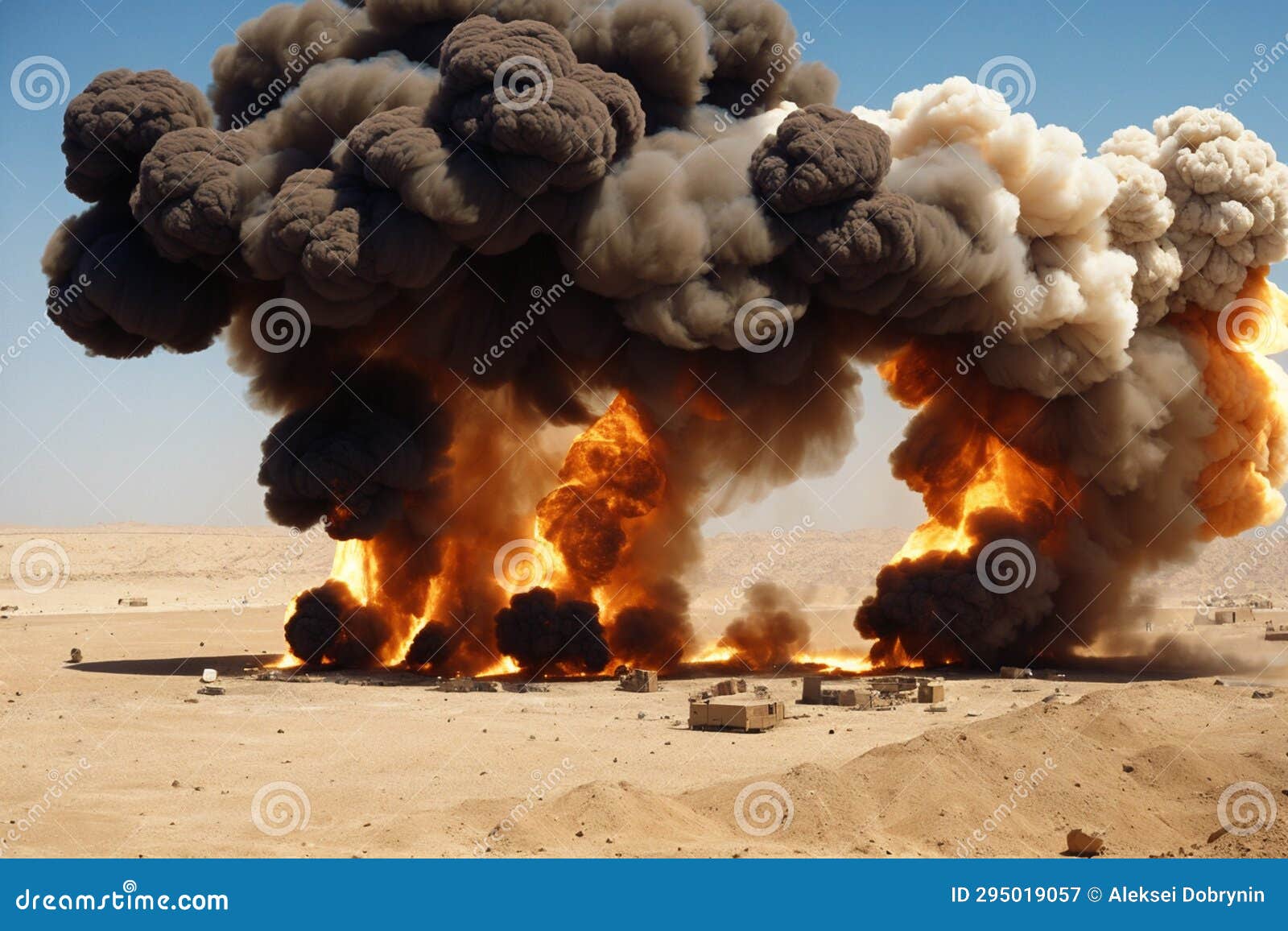 Photo of an Explosion at the Site Stock Image - Image of rock, town ...