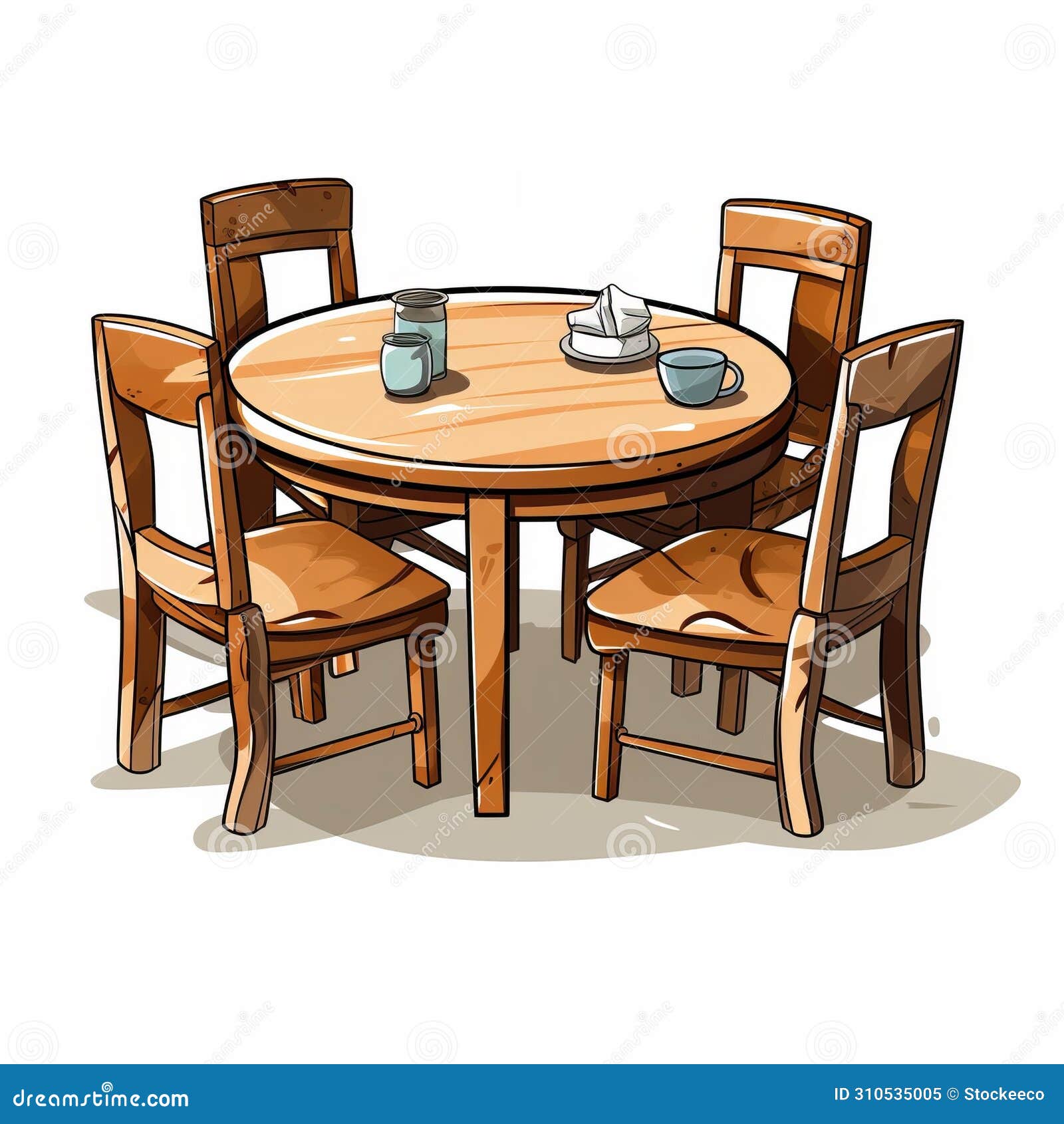 Cartoon Kitchen Table And Chairs Vector Clip Art Stock Image ...