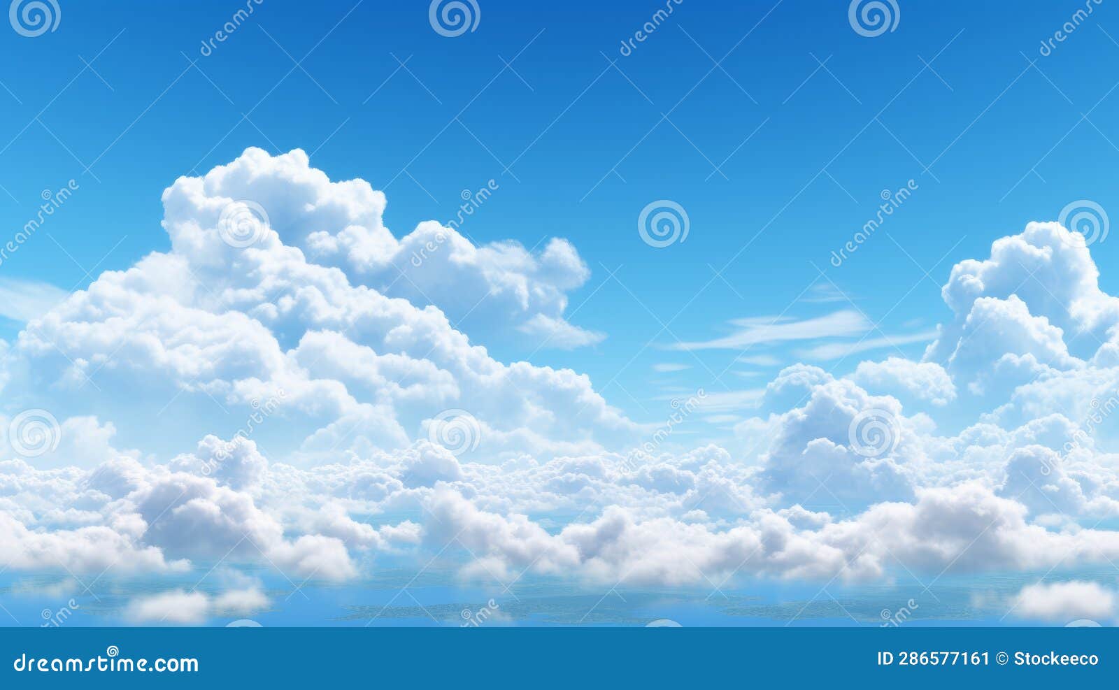 Realistic Hyper-detailed Rendering of Beautiful Clouds and Ocean Stock ...