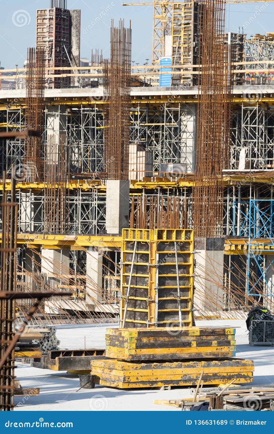 Photo of Fill the Formwork with Column and Bar Construction Stock Image ...