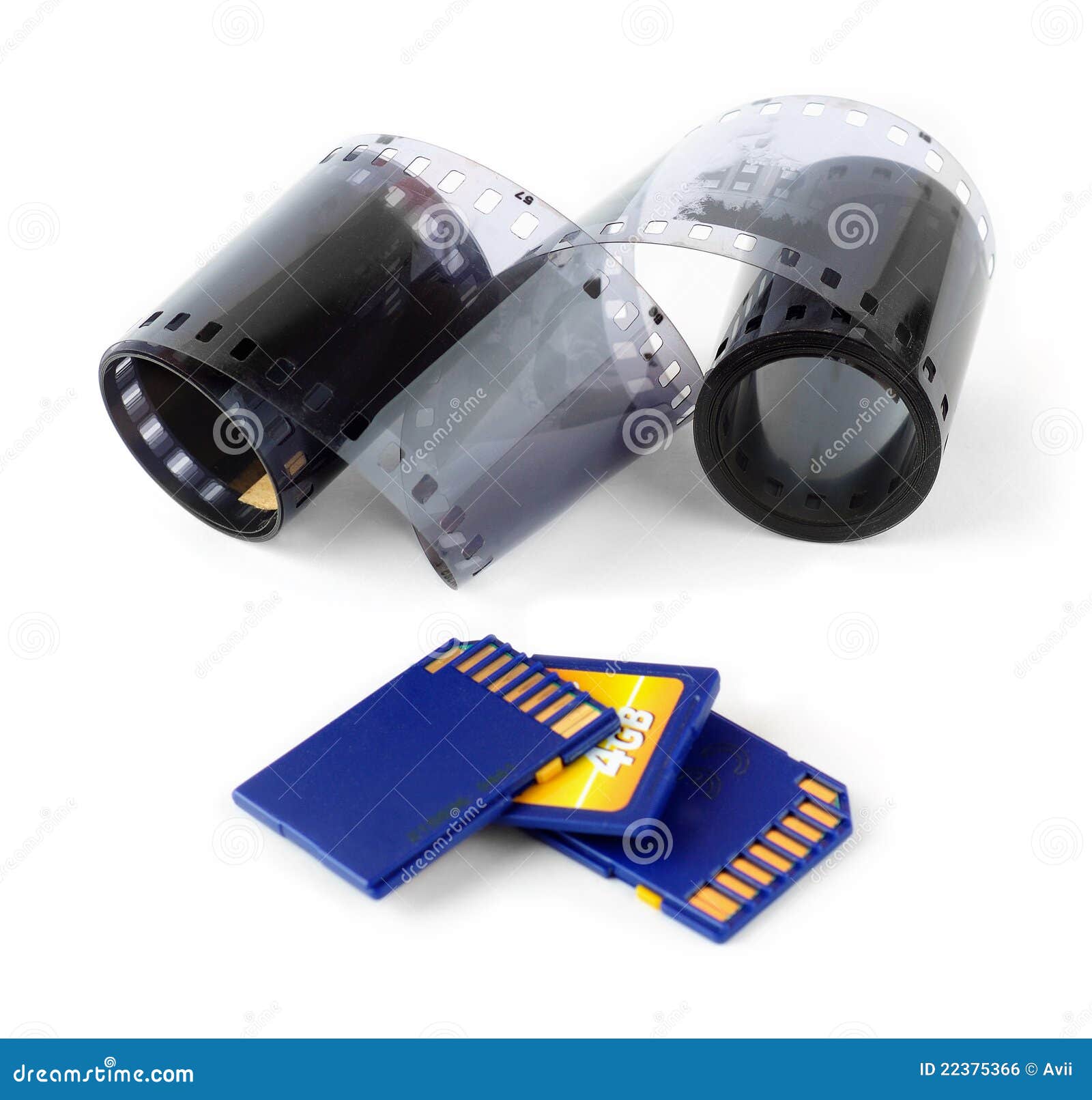 Photo Film and Memory Cards Isolated on White Stock Photo - Image of ...