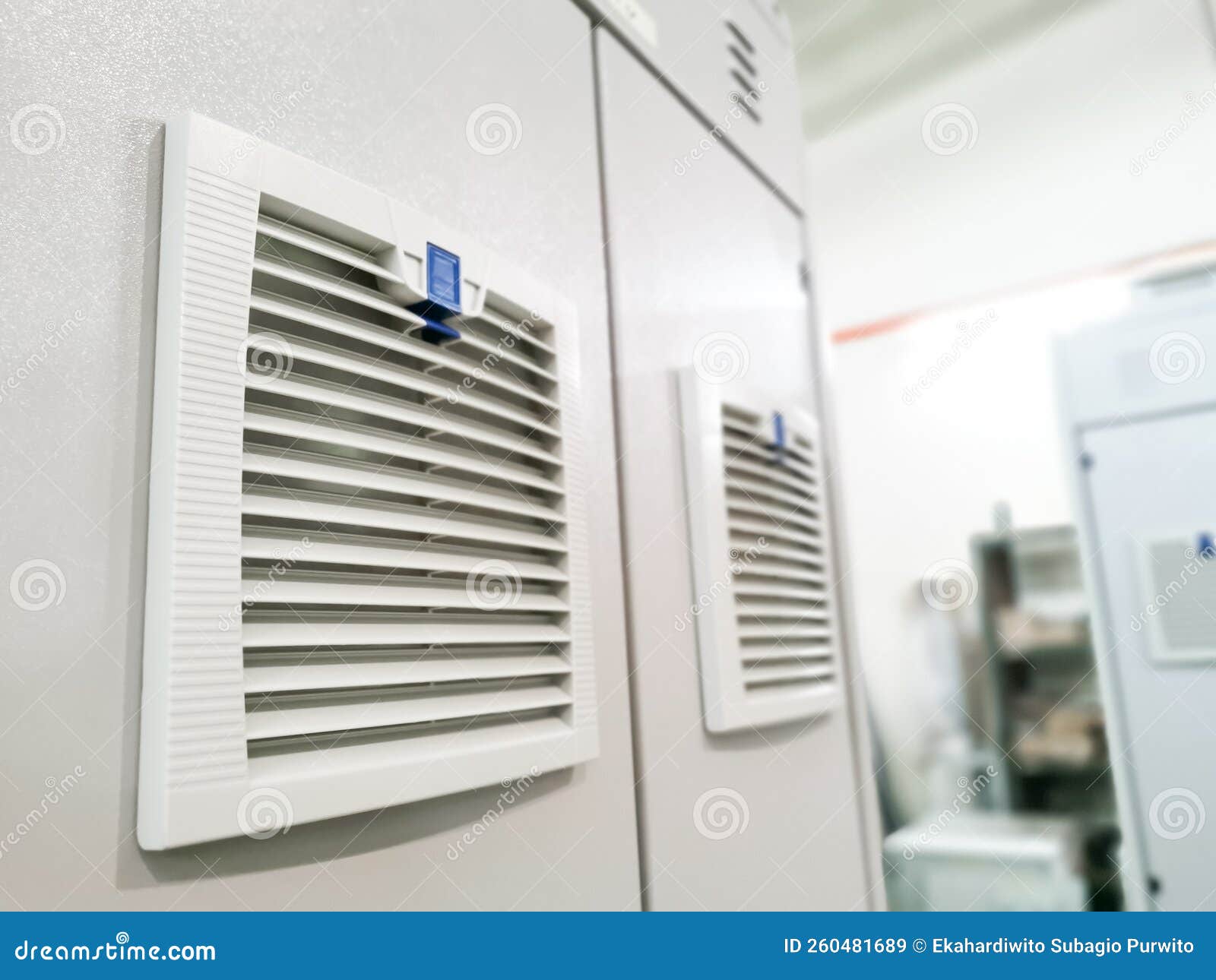 Photo of Filter Unit Flip Type Mount on Electrical Switchboard. Stock ...