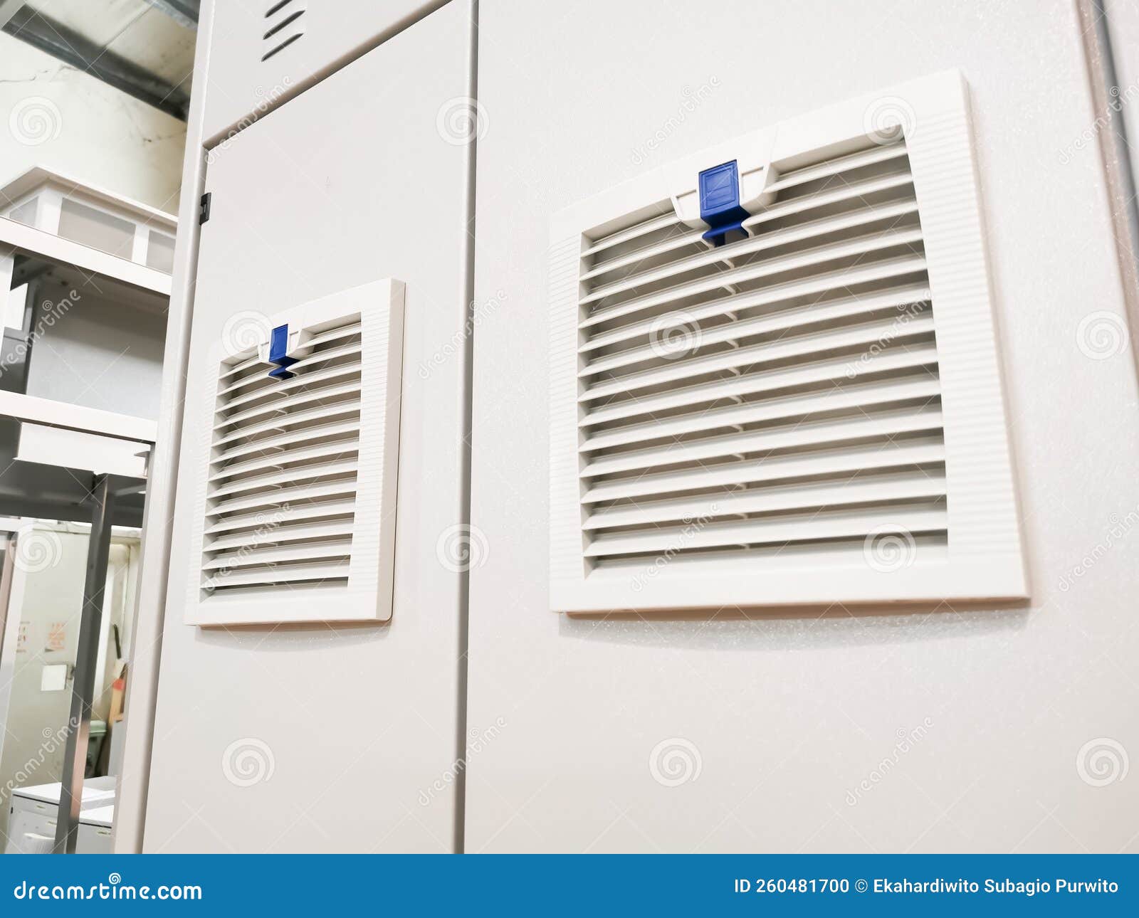 Photo of Filter Unit Flip Type Mount on Electrical Switchboard. Stock ...