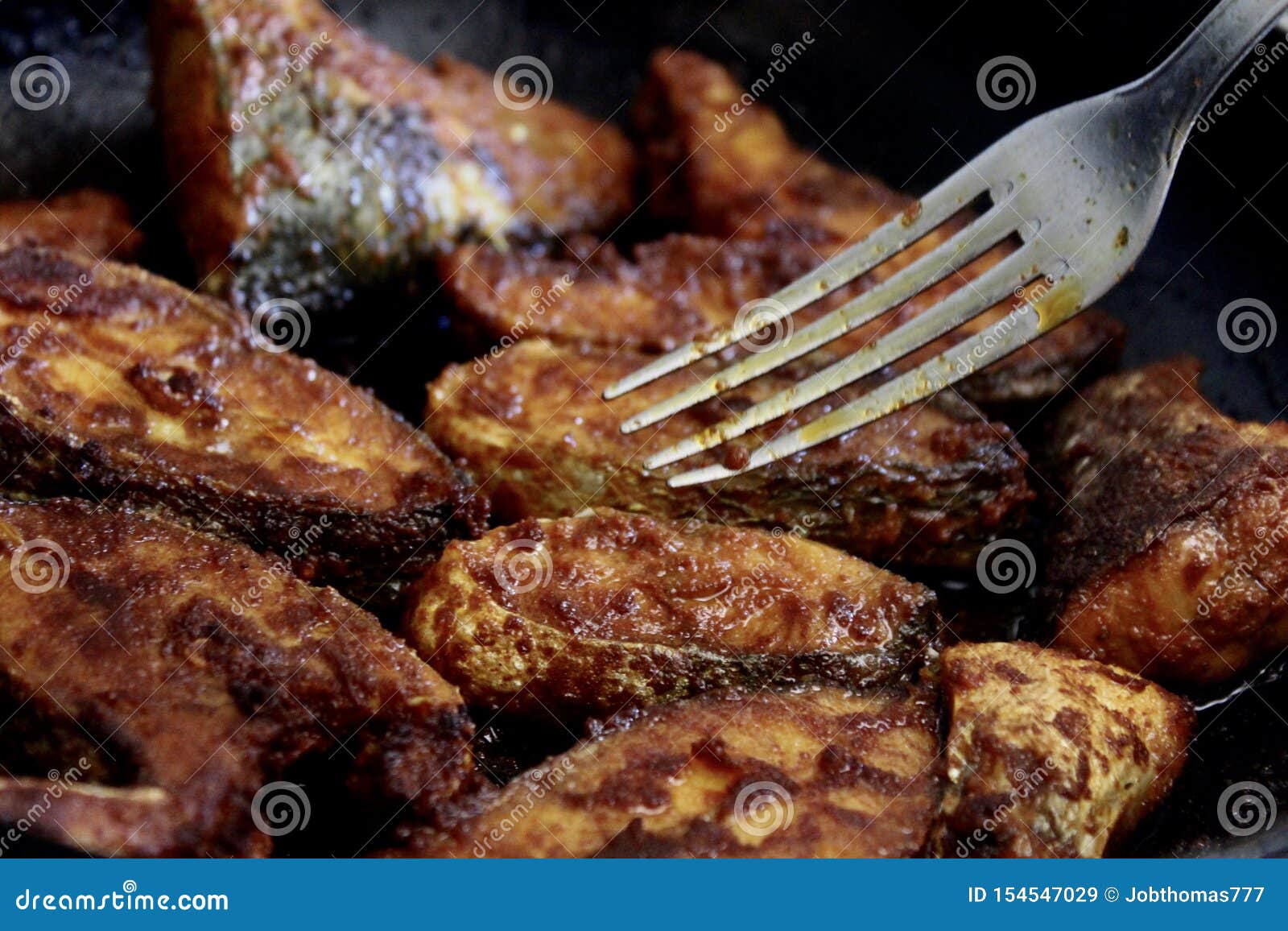 The Photo of the Fish Fry in a Pan Stock Image - Image of appetizer ...