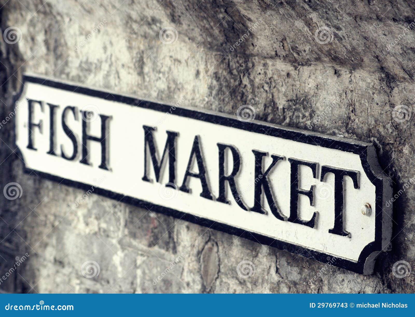 Fish market stock image. Image of post, vintage, wall - 29769743