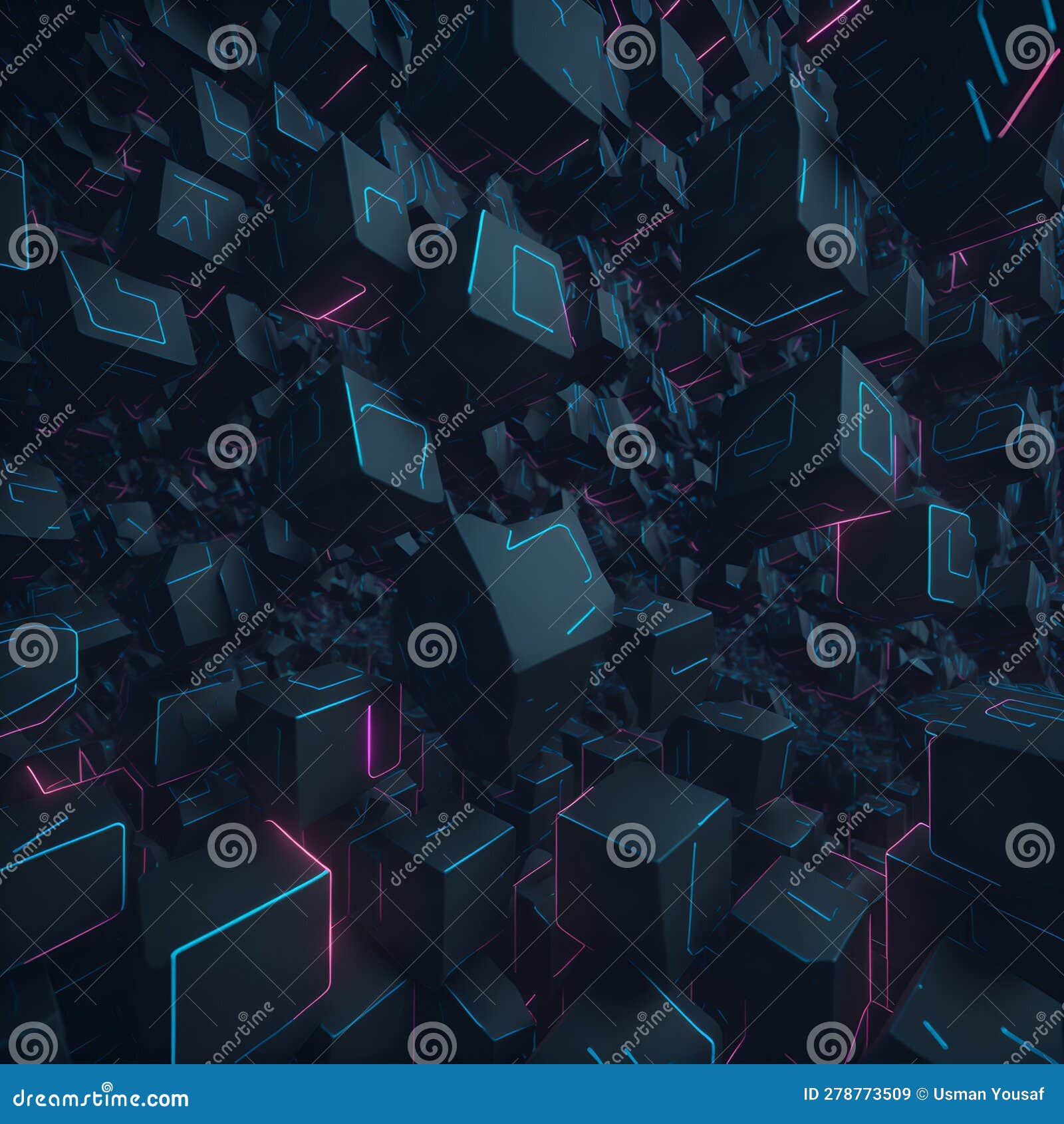 Ai Generated Floating Cubes in a Surrealistic Landscape Stock ...