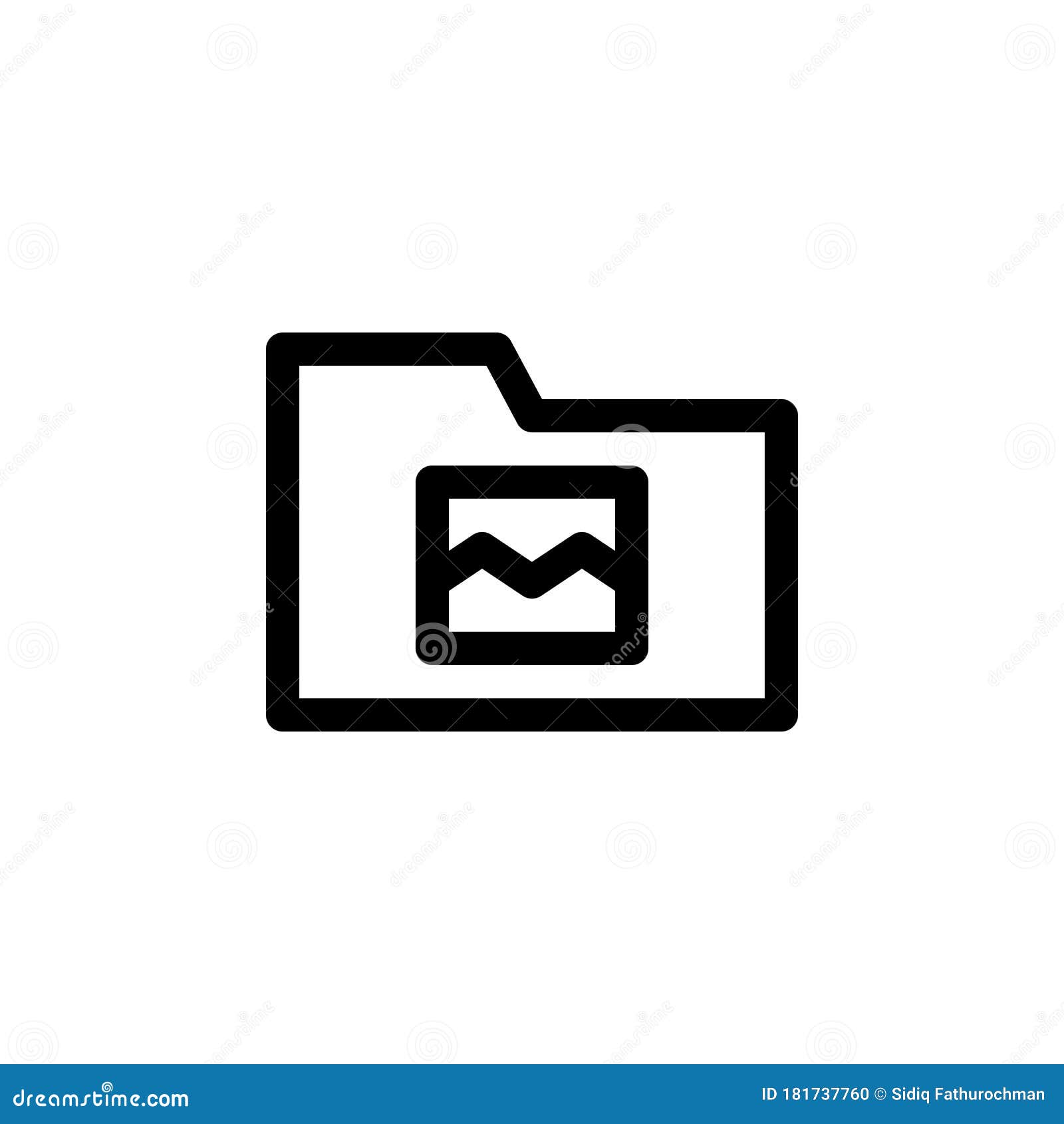 Photo Folder Icon stock vector. Illustration of interface - 181737760