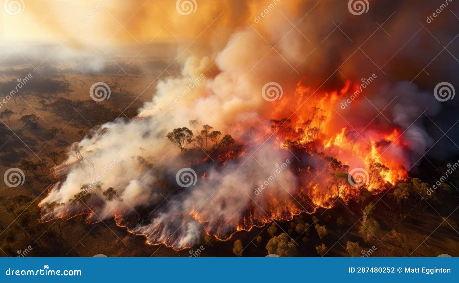 Photo of a Forest Fire from Above Stock Illustration - Illustration of ...