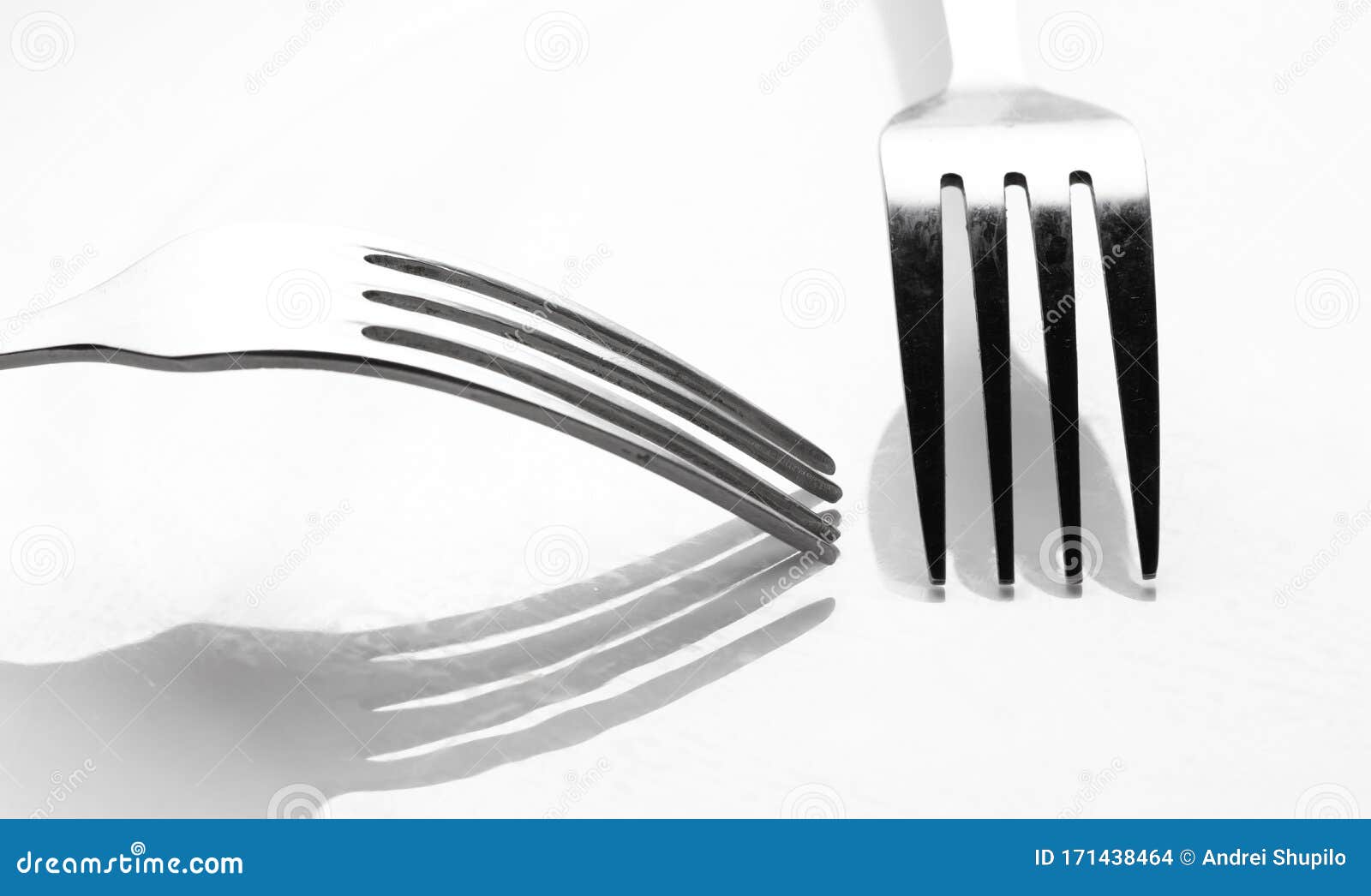 Photo of a Fork with Shadow Stock Photo - Image of monochrome, shadows ...
