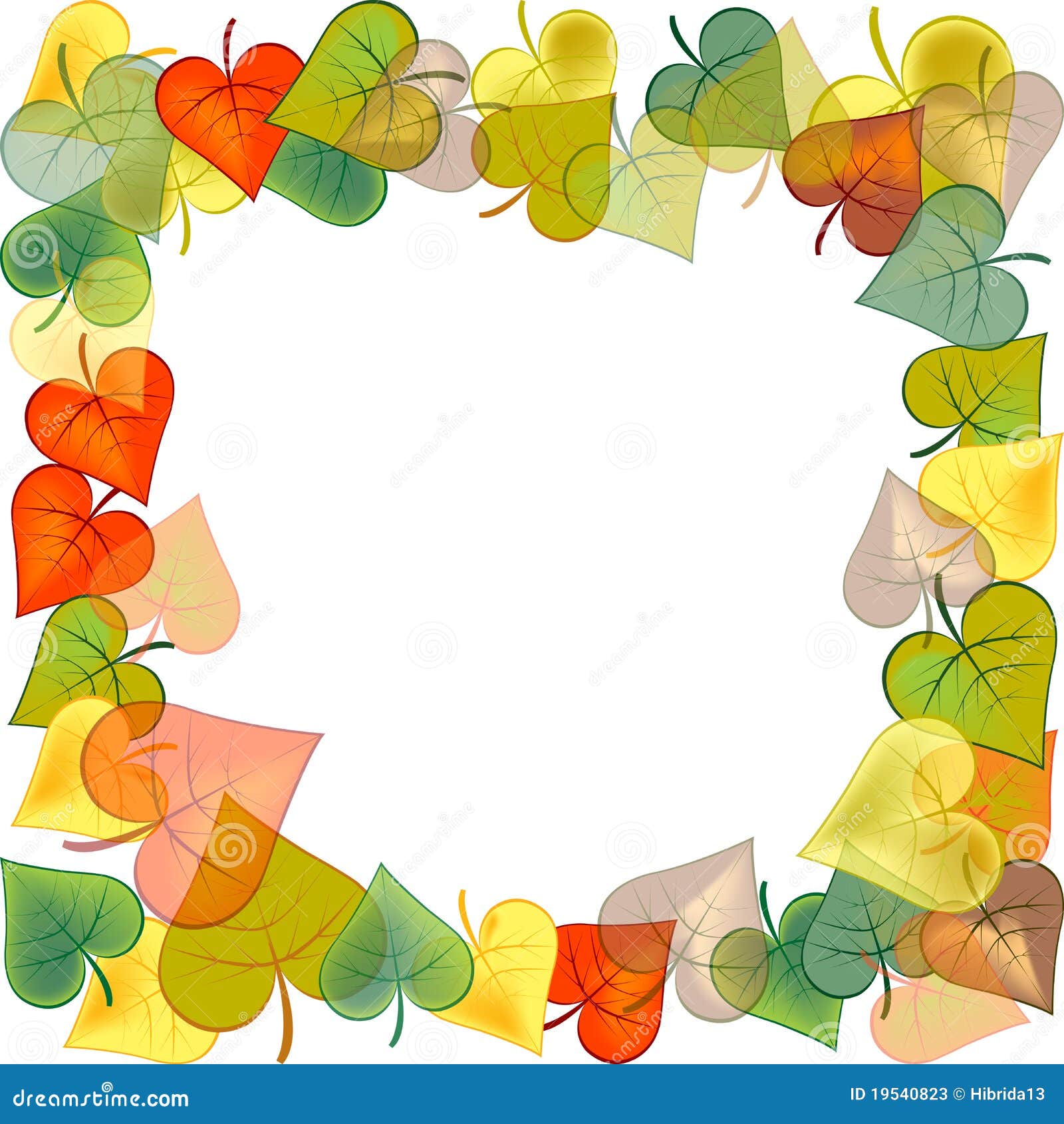 Photo Frame with Autumn Leaves Stock Vector - Illustration of nature ...