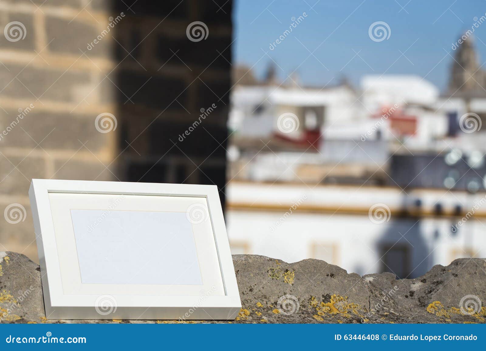 Photo Frame with Background Scenery and Streets Stock Photo - Image of ...