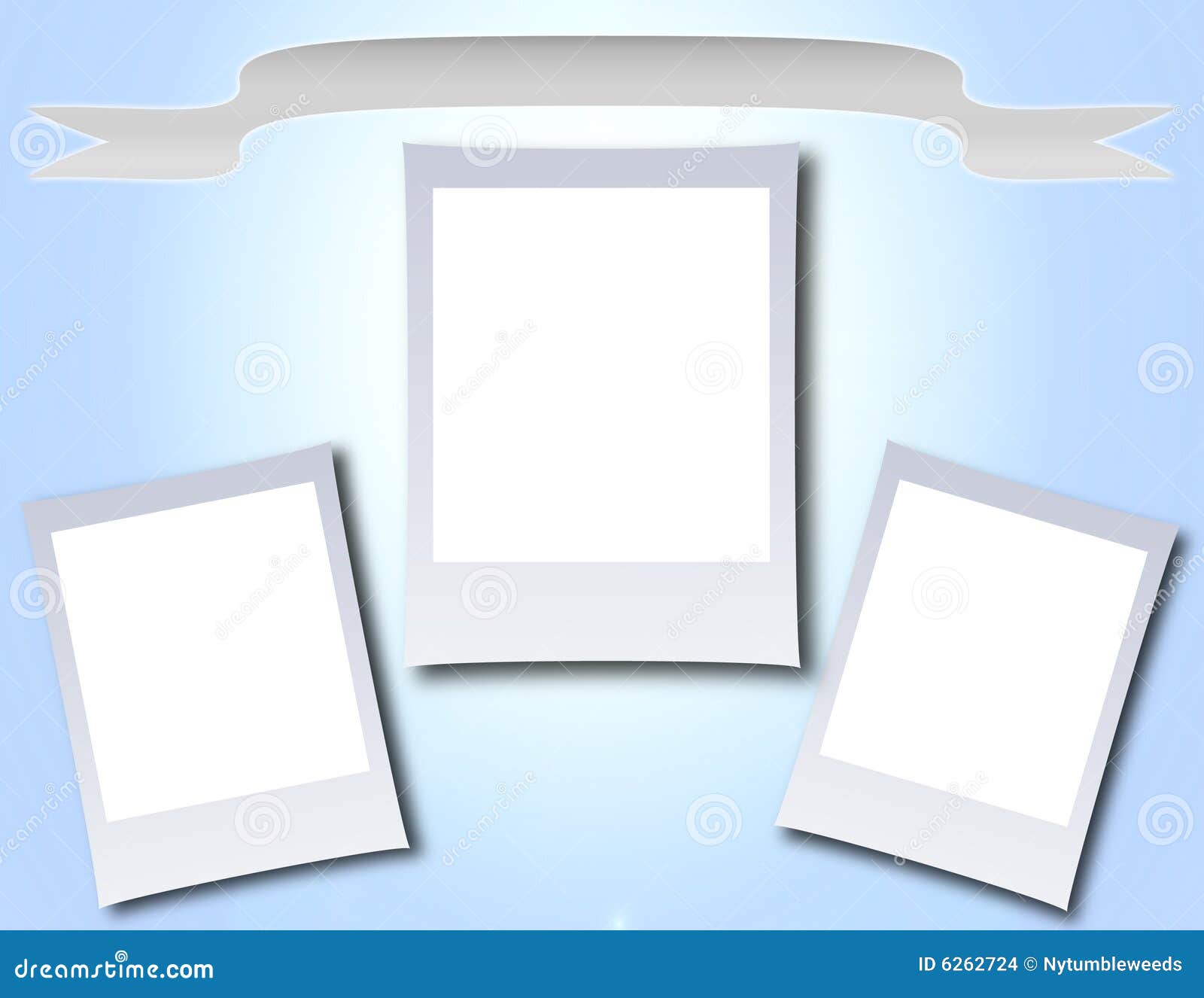 Photo Frame with Banner stock illustration. Illustration of silver ...