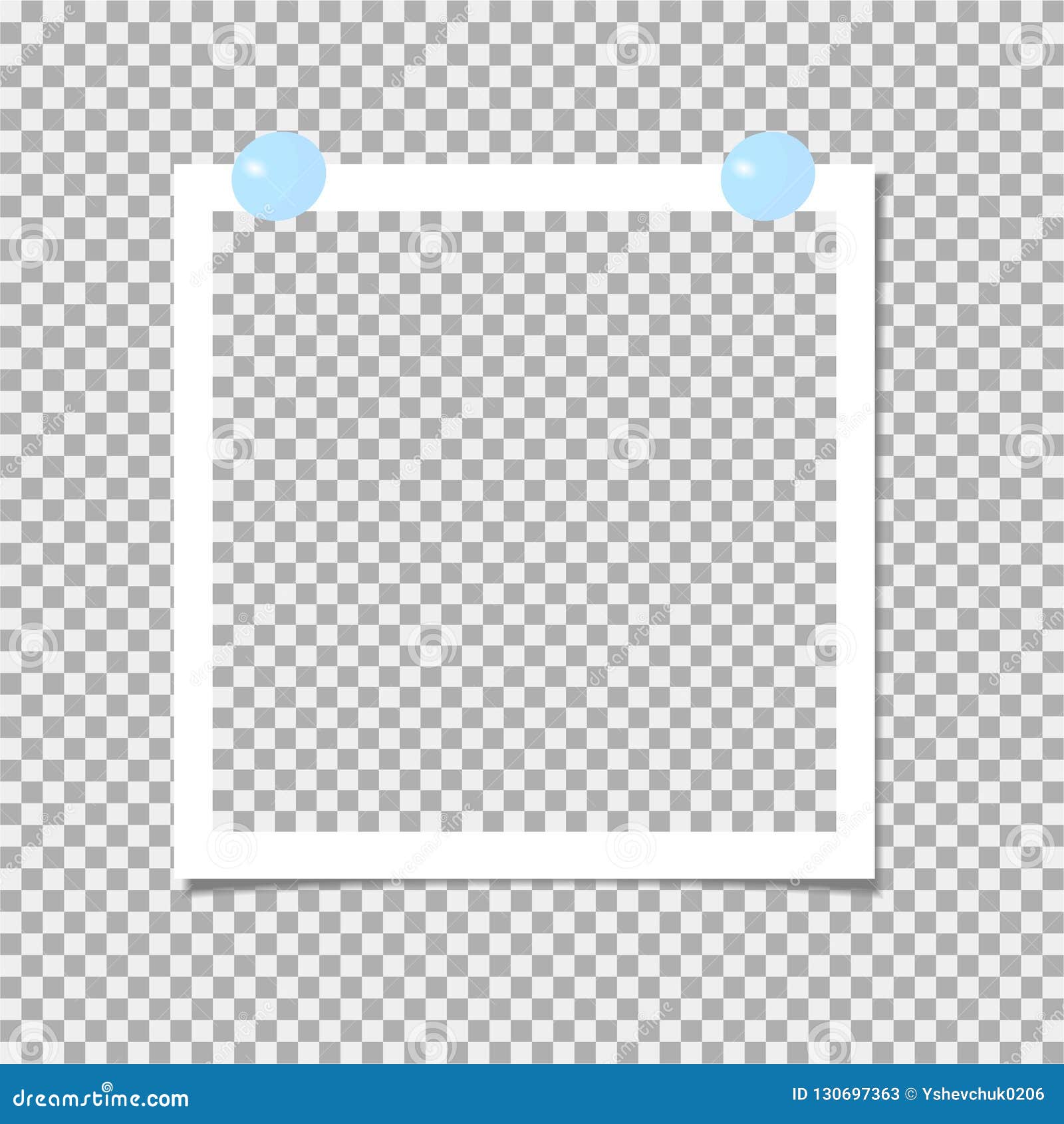 Polaroid Photo Frame with Blue Pin. Template. Vector Illustration Stock ...