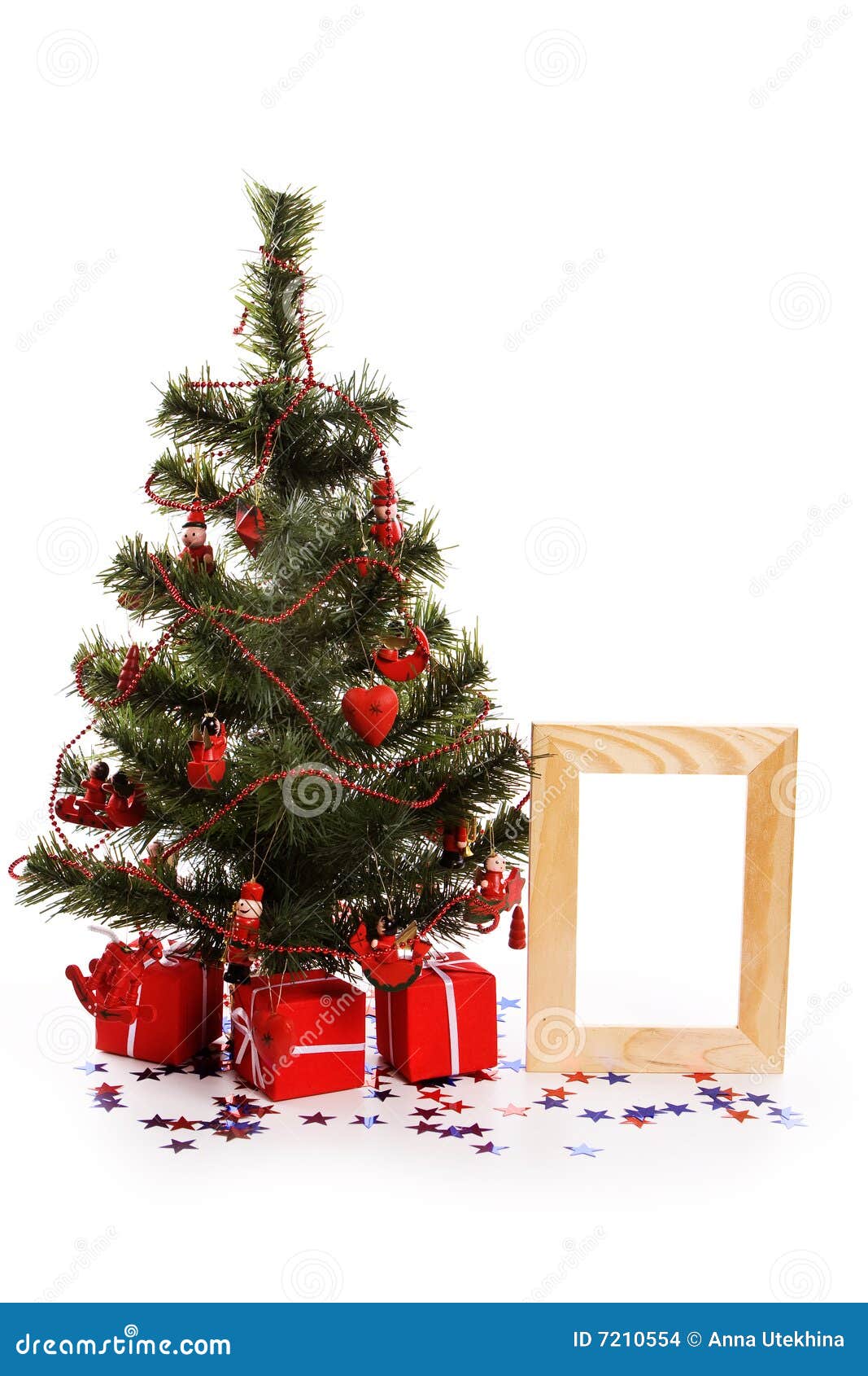 Photo frame for card stock photo. Image of gifts, conifer - 7210554