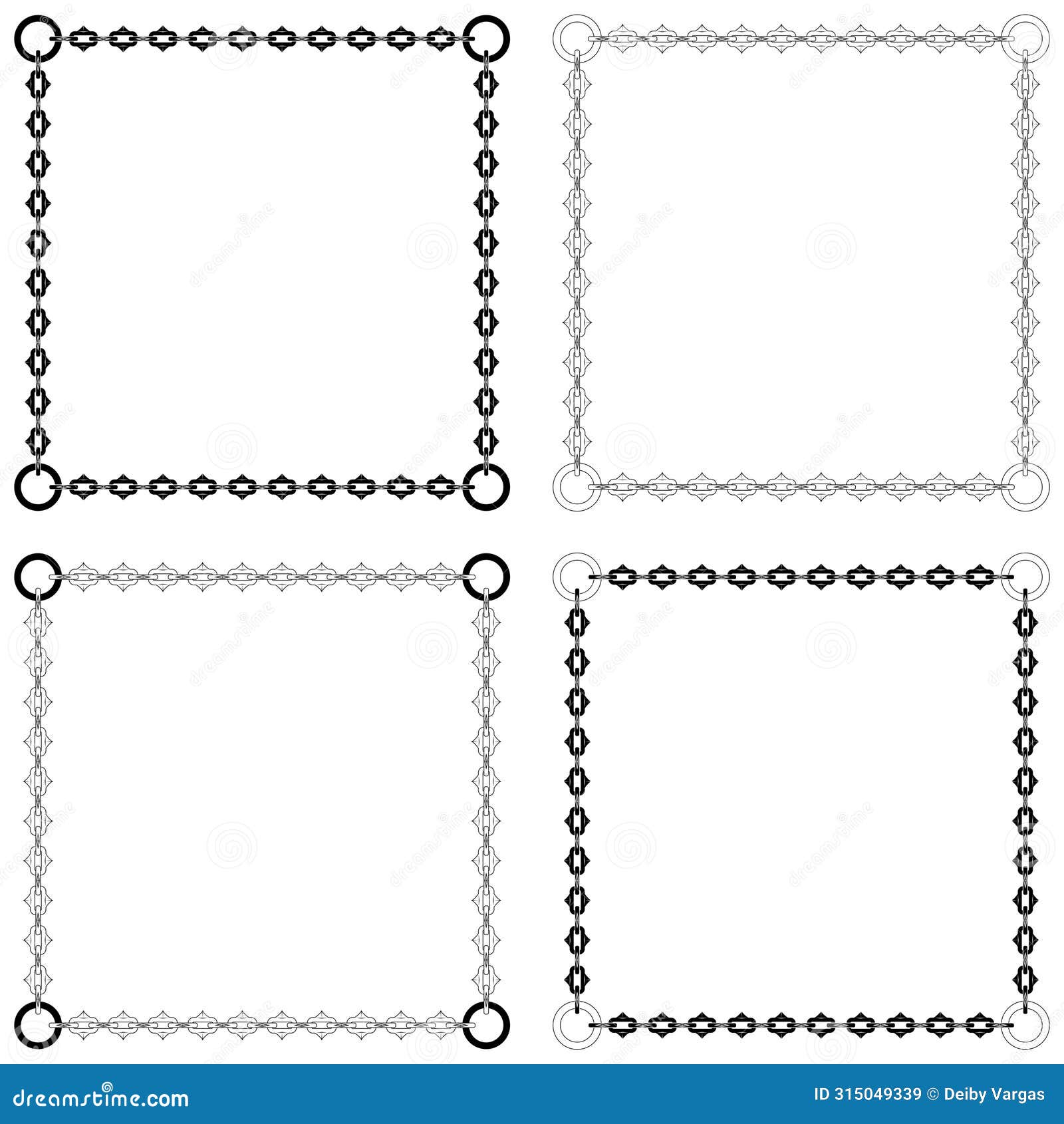 Photo frame with chains stock illustration. Illustration of close ...