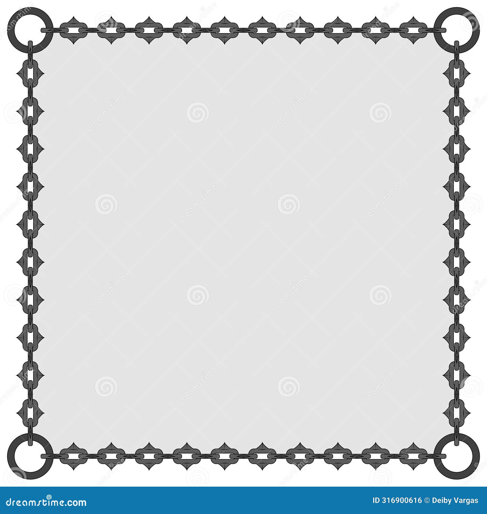 Photo frame with chains stock vector. Illustration of industry - 316900616